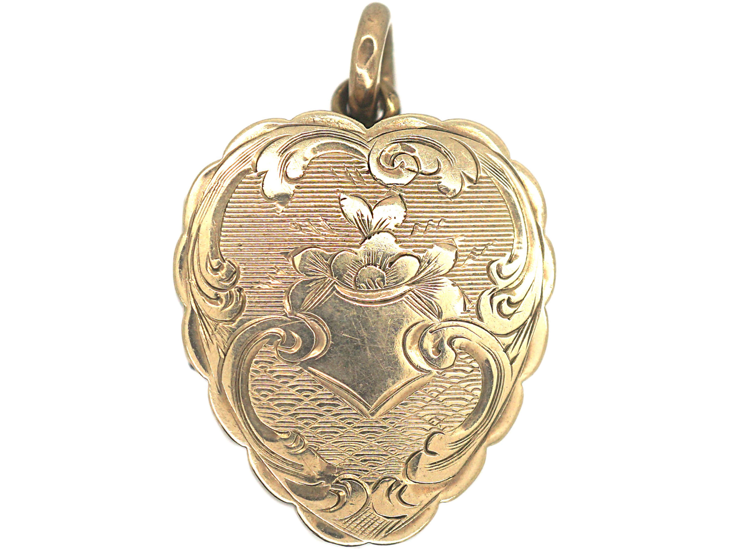 Victorian 9ct Gold Back & Front Three Part Heart shaped Locket (819P ...