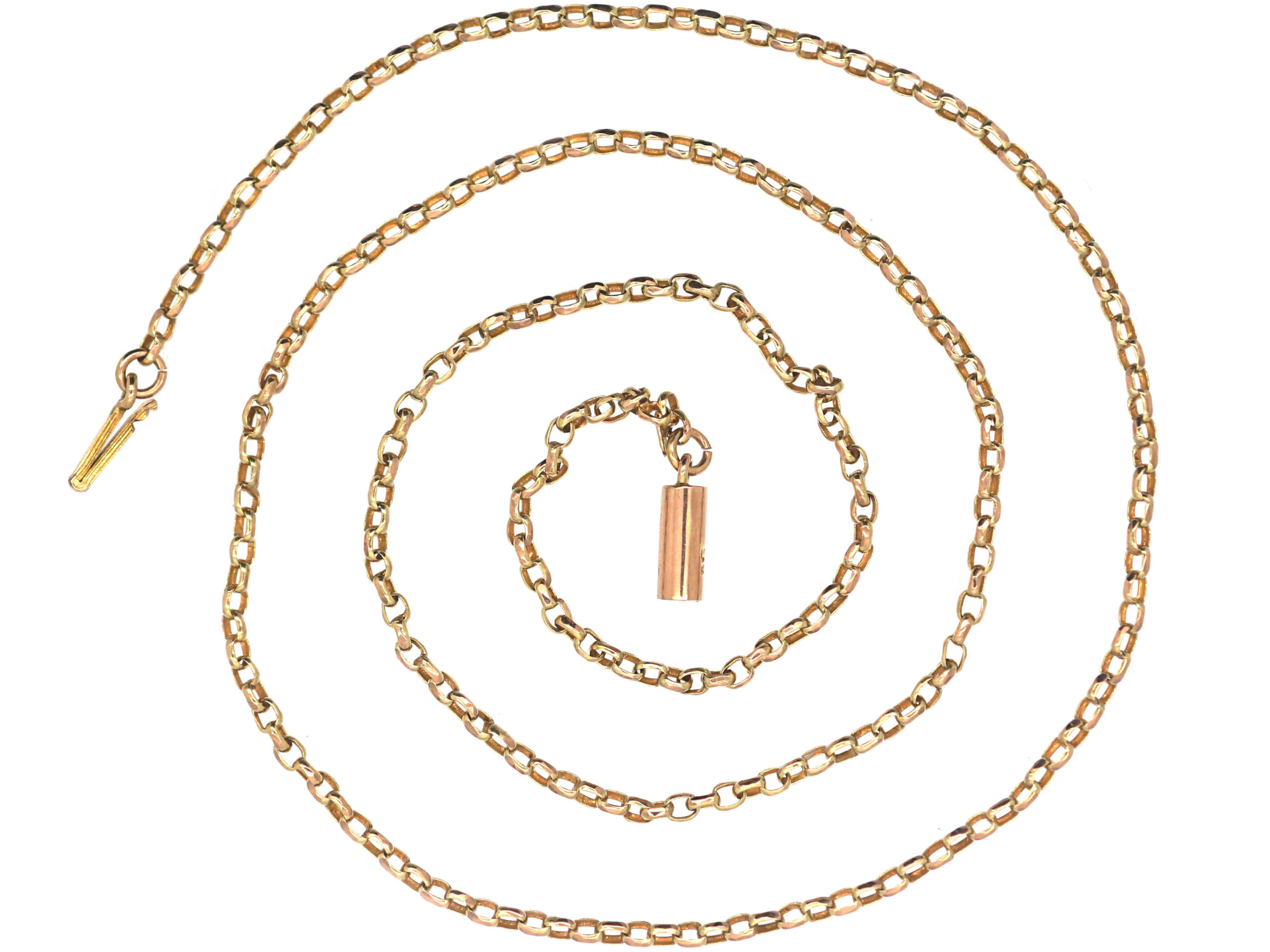 Victorian 9ct Gold Faceted Links Chain (67N) | The Antique Jewellery ...