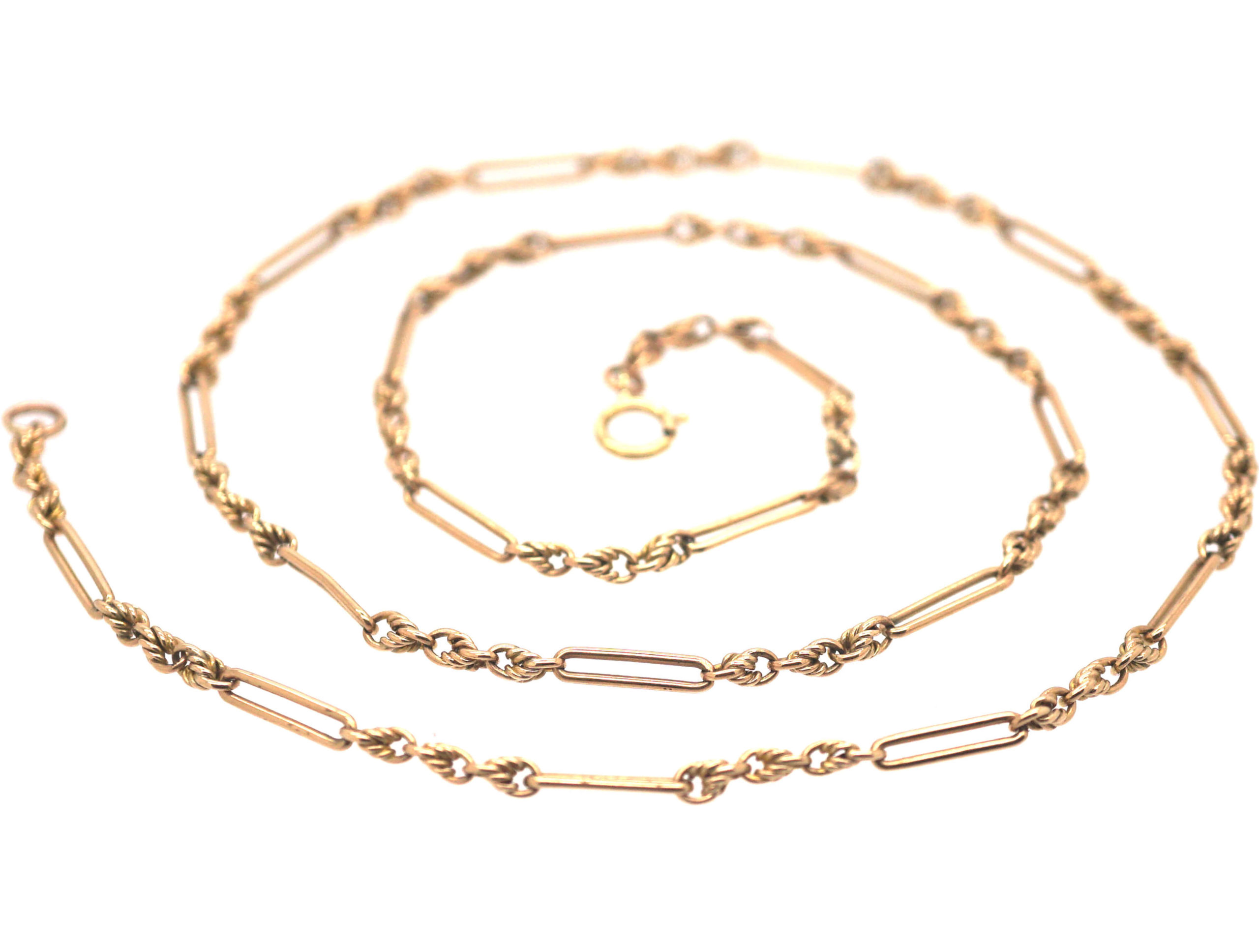 Edwardian Decorative 9ct Gold Chain (850P) | The Antique Jewellery Company