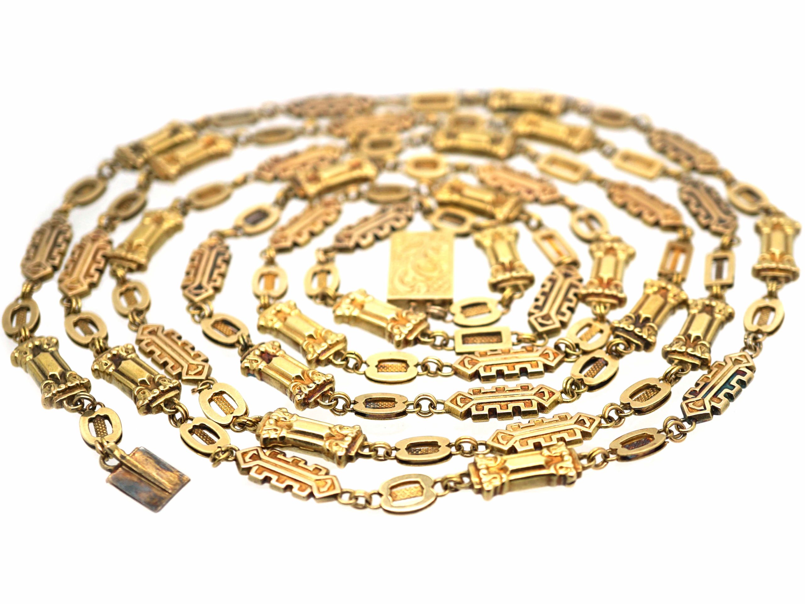 Georgian 15ct Gold Long Guard Chain (896K) | The Antique Jewellery Company