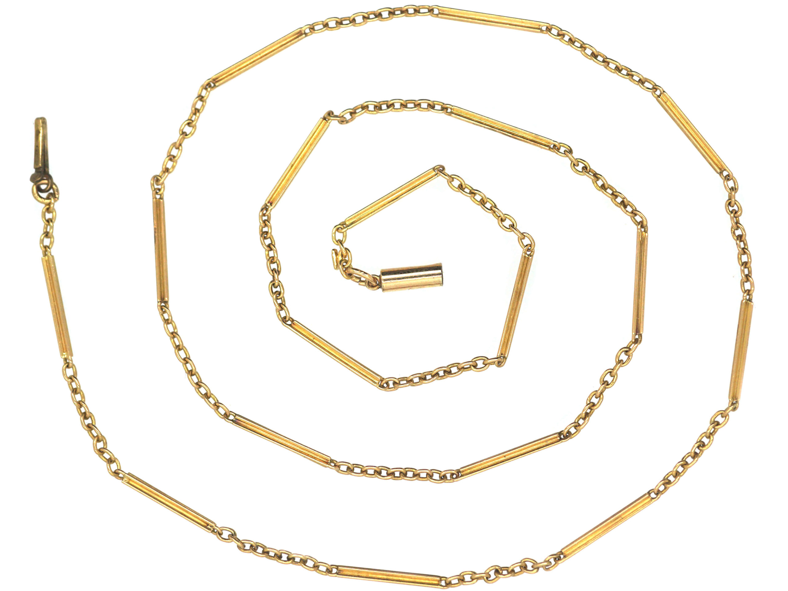 Edwardian 15ct Gold Baton & Trace Link Chain (723P) | The Antique ...