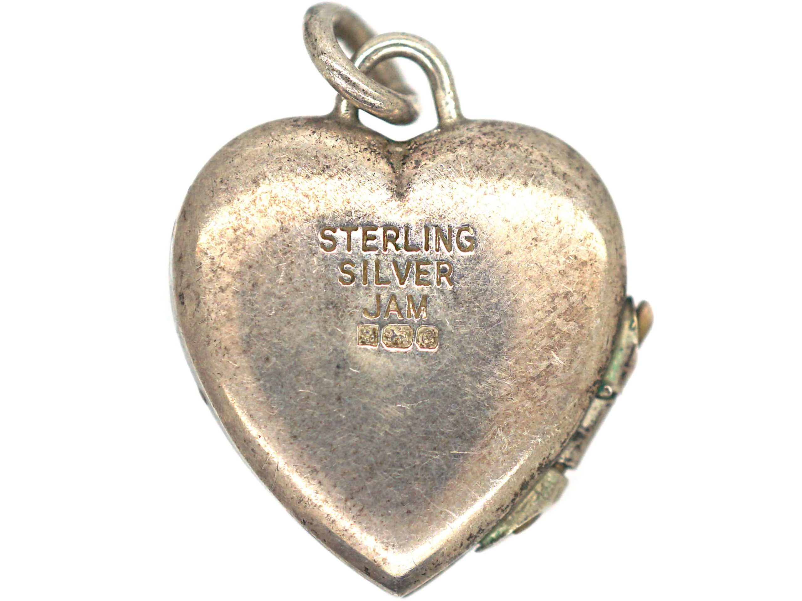 Small Silver Heart Shaped Locket (858P) | The Antique Jewellery Company