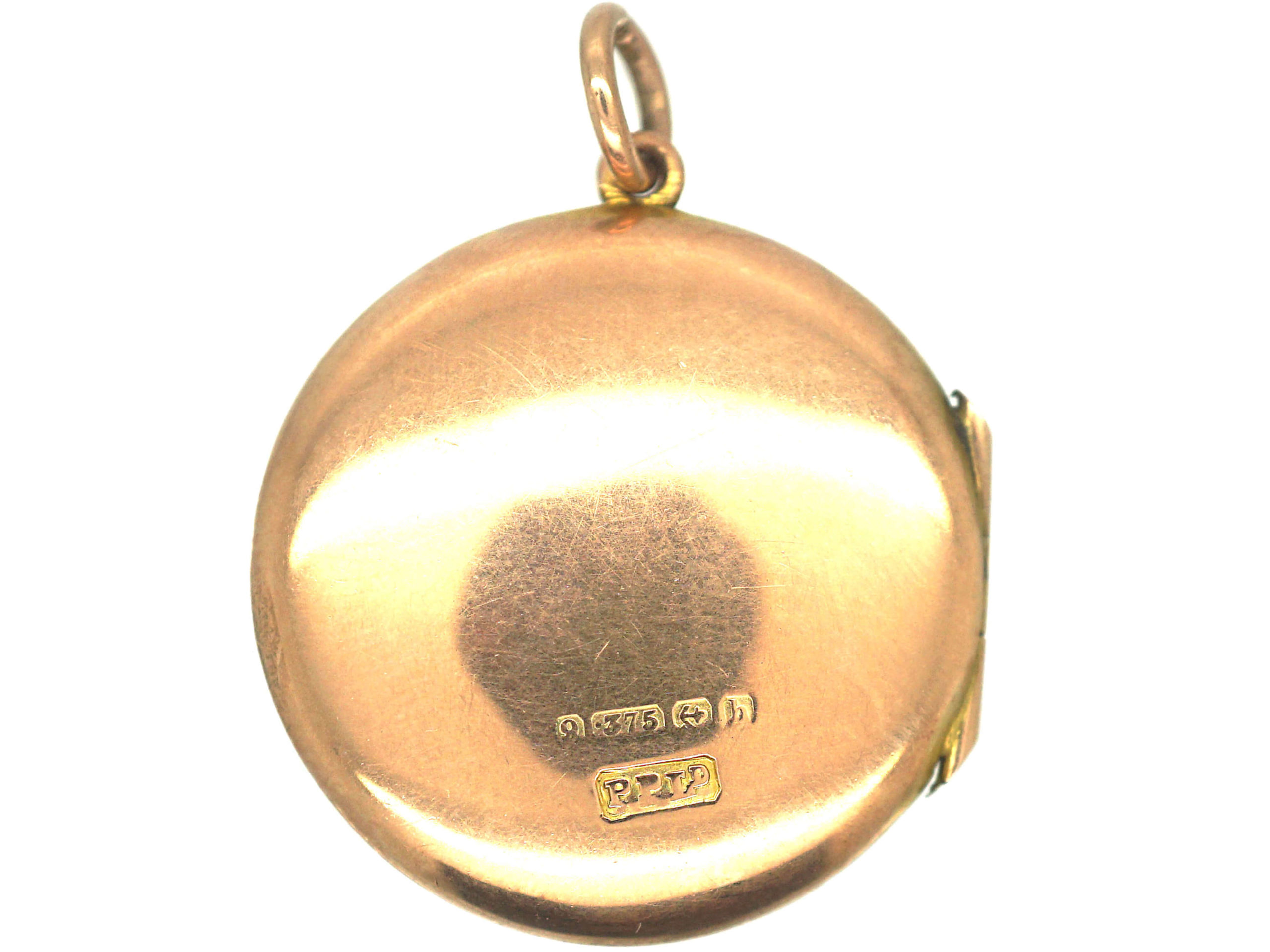 Edwardian 9ct Gold Round Locket (818P) | The Antique Jewellery Company