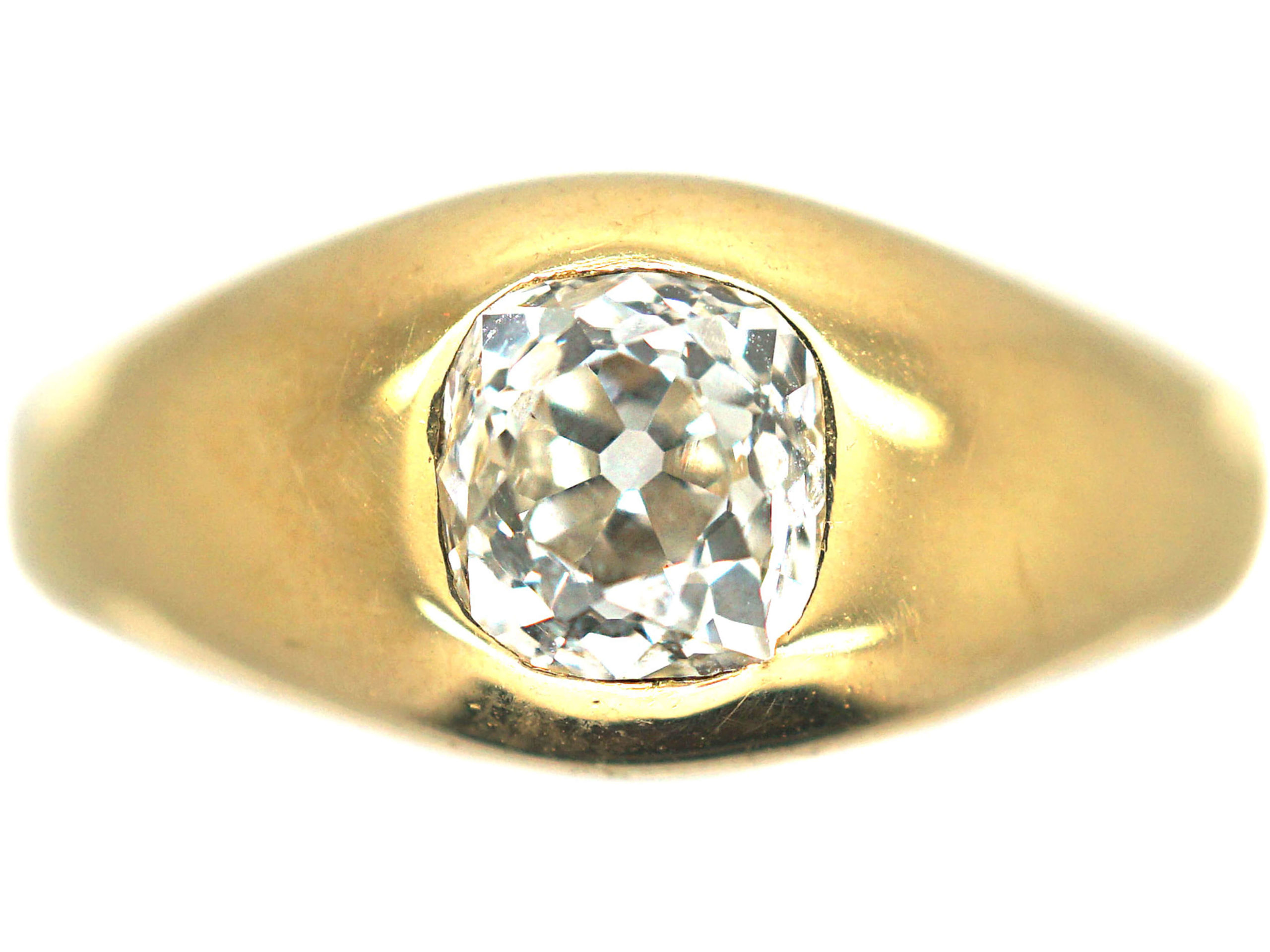 Victorian 18ct Gold & Diamond Rub Over Set Ring (869P) | The Antique ...