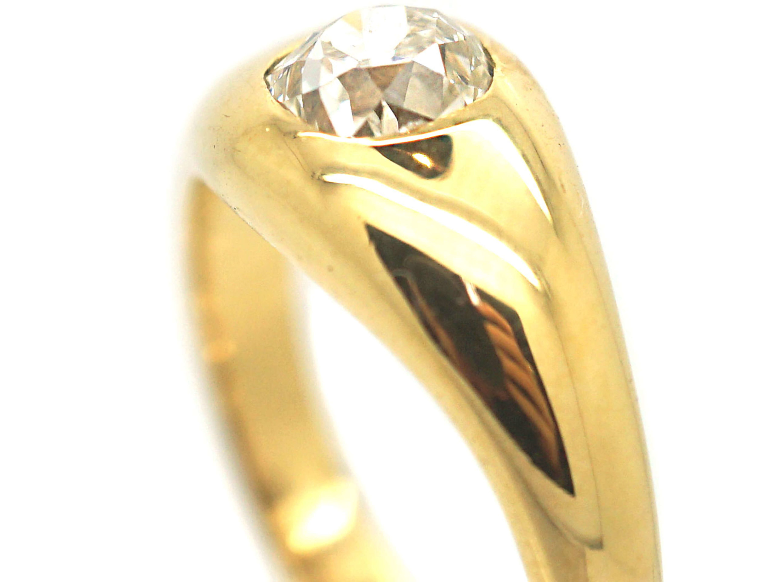 Victorian 18ct Gold & Diamond Rub Over Set Ring (869P) | The Antique ...