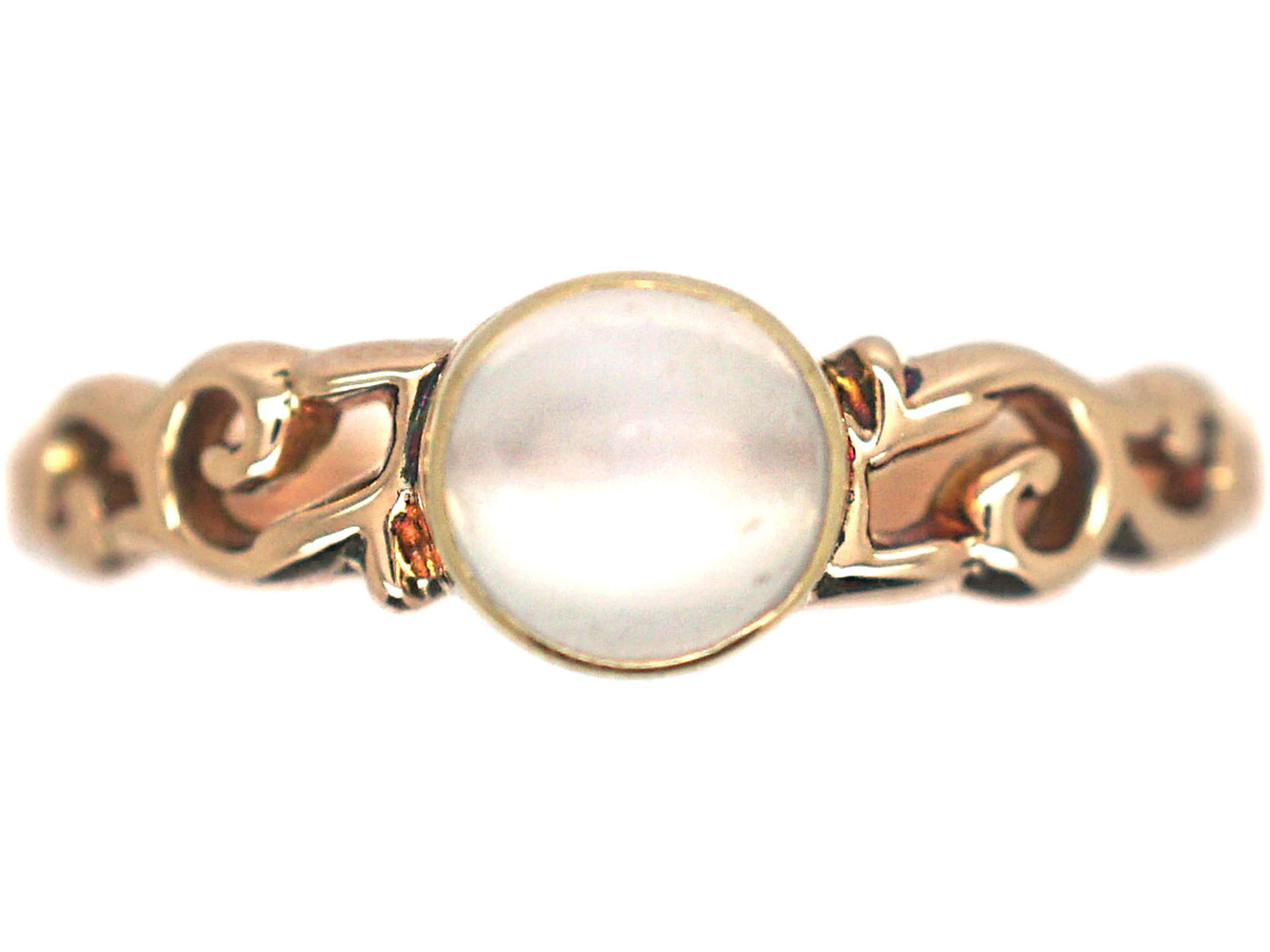 Edwardian 9ct Gold & Moonstone Ring (808P) | The Antique Jewellery Company Edwardian 9ct Gold & Moonstone Ring (808P) | The Antique Jewellery Company