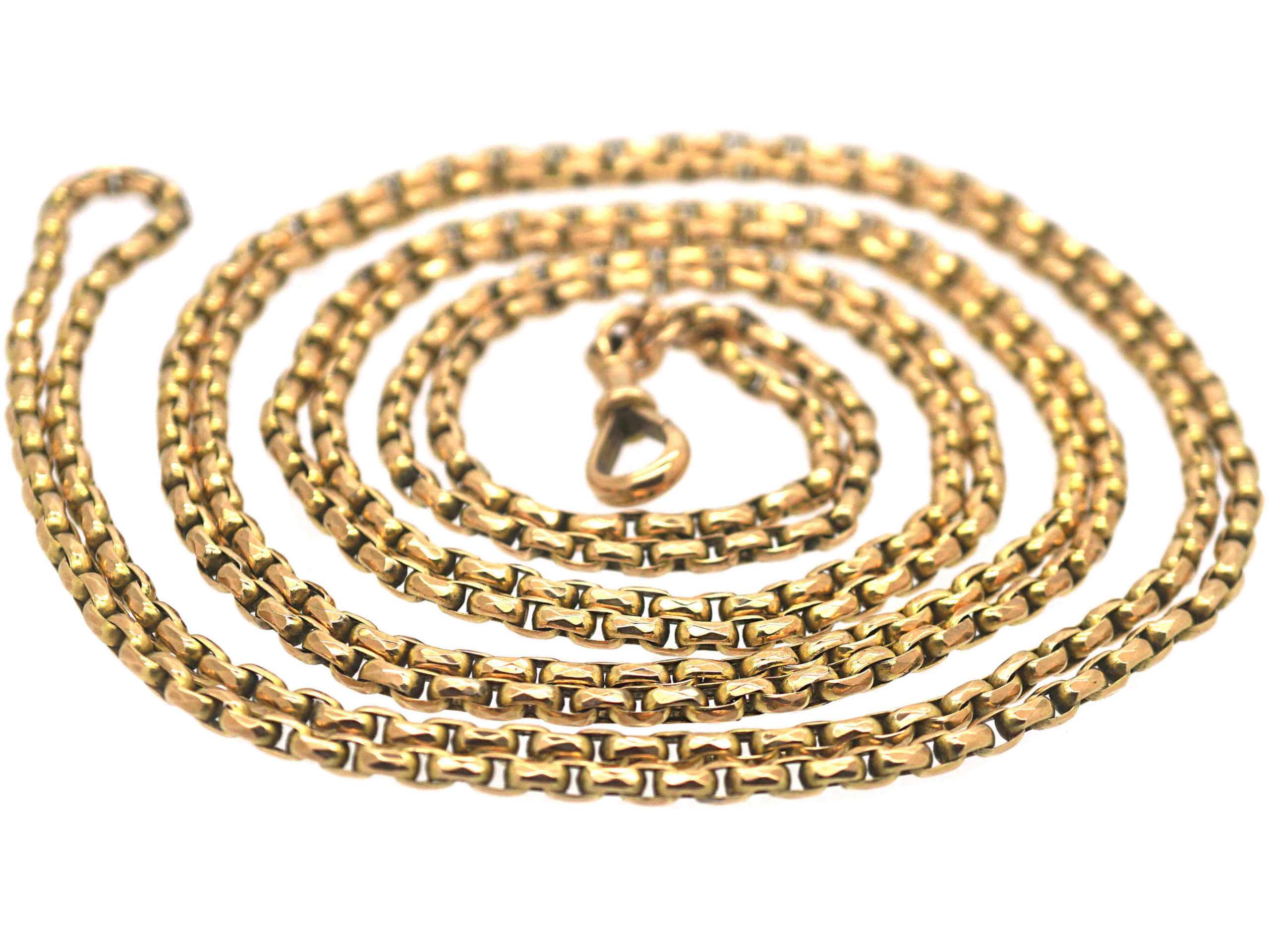 Victorian 9ct Gold Belcher Link Long Guard Chain (238N) | The Antique ...