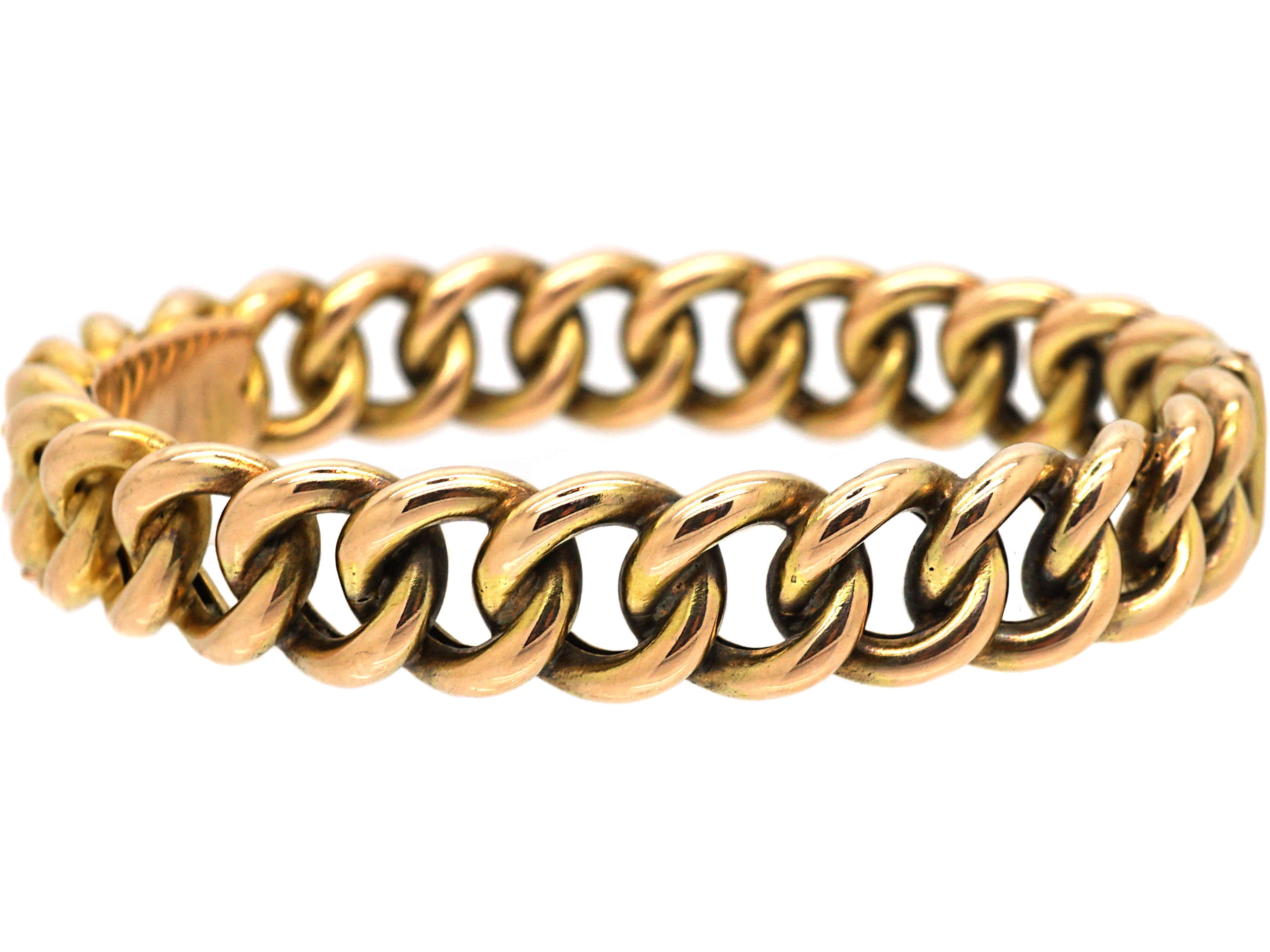 Edwardian 15ct Gold Coiled Curb Link Bangle (62R) | The Antique ...