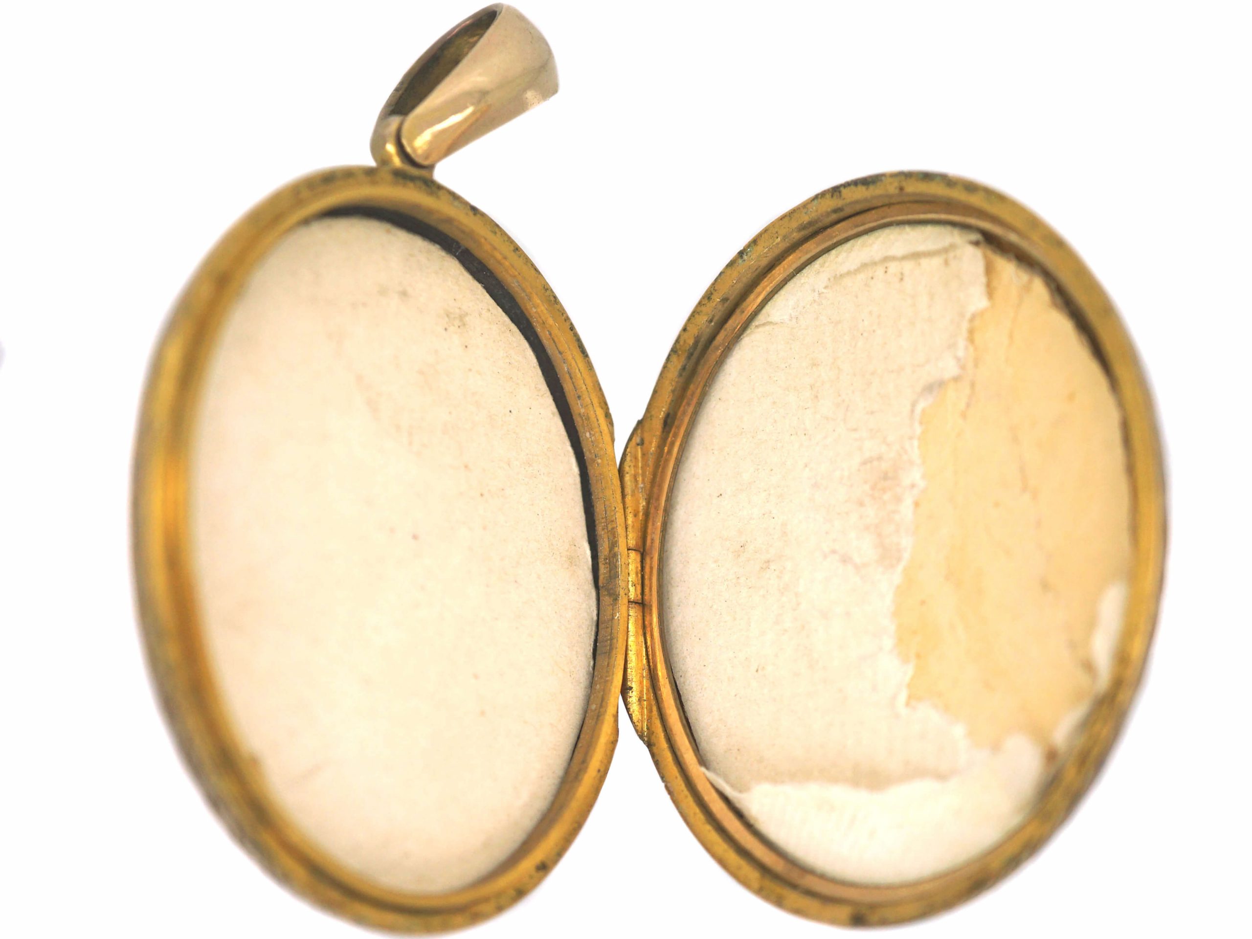 Large Victorian 15ct Gold Oval Engraved Locket (995P) | The Antique ...