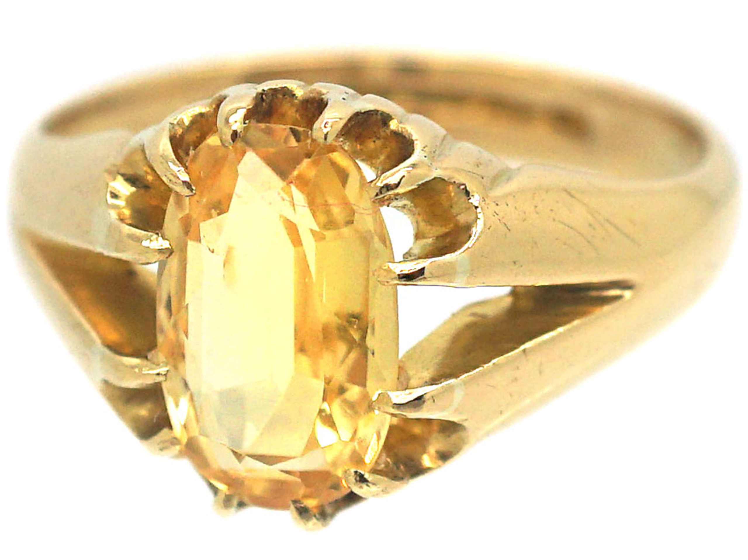 Victorian 18ct Gold & Topaz Ring (965P) | The Antique Jewellery Company