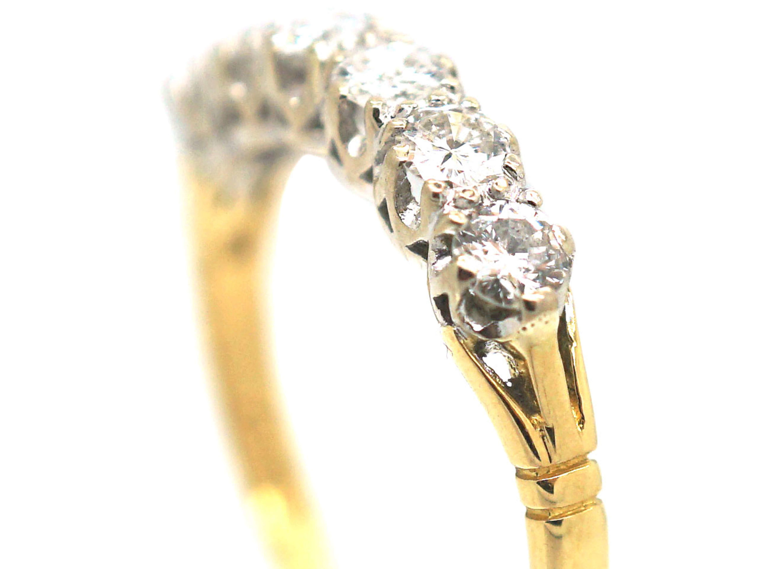 18ct Gold, Six Stone Diamond Ring (905P) | The Antique Jewellery Company