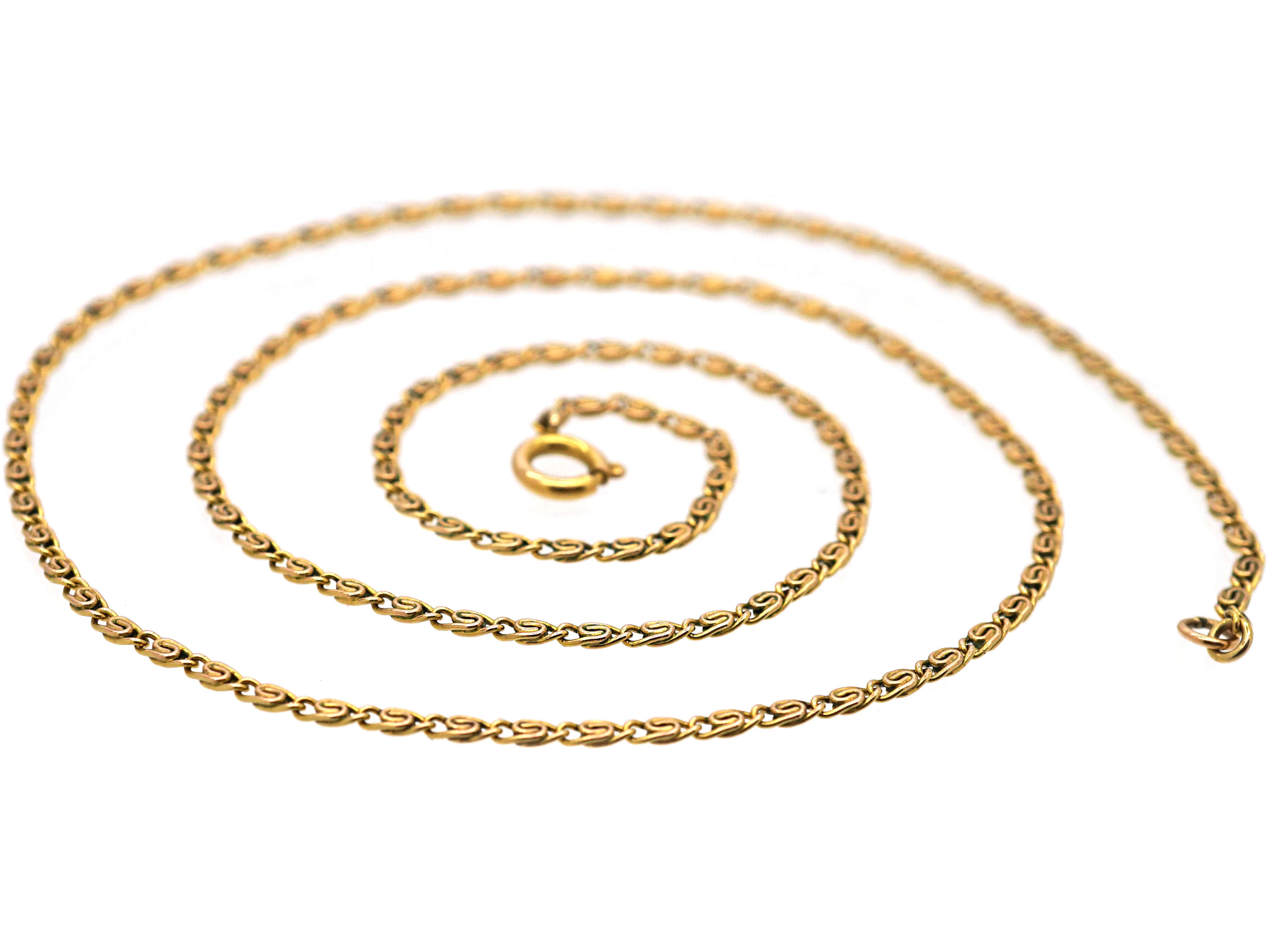 Edwardian 9ct Gold Flat Coiled Link Chain | AJC - AUS