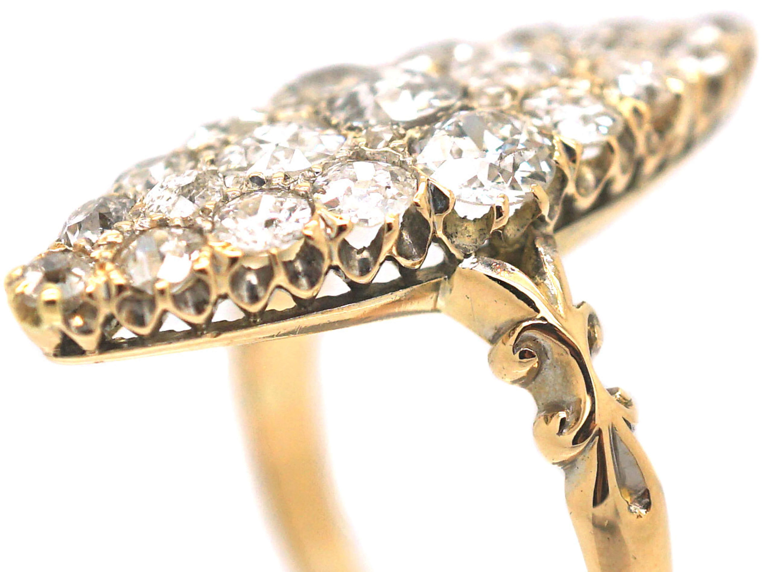 Victorian 18ct Gold, Marquise Shaped Diamond Ring (902P) | The Antique ...