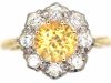 18ct Gold & Platinum, Yellow Sapphire & Diamond Cluster Ring - The ...