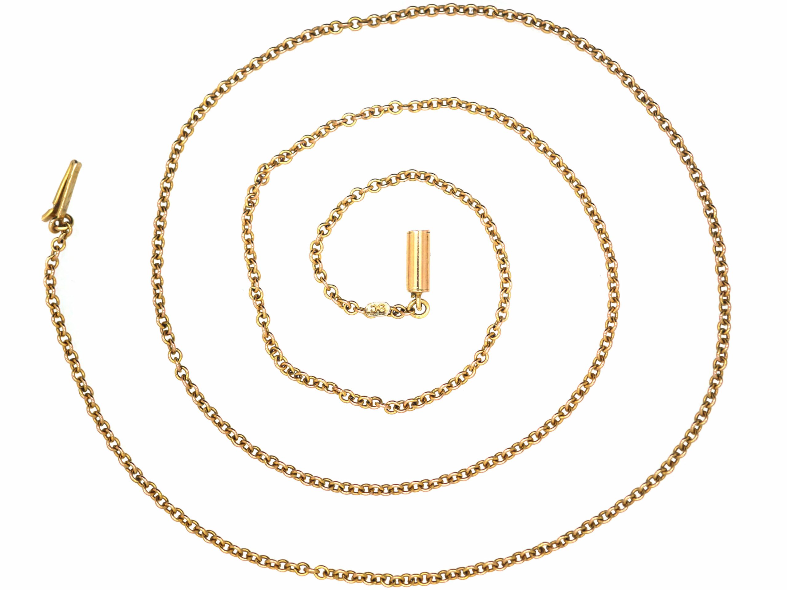 Edwardian 9ct Gold Trace Link Chain with Barrel Clasp (209R) | The ...
