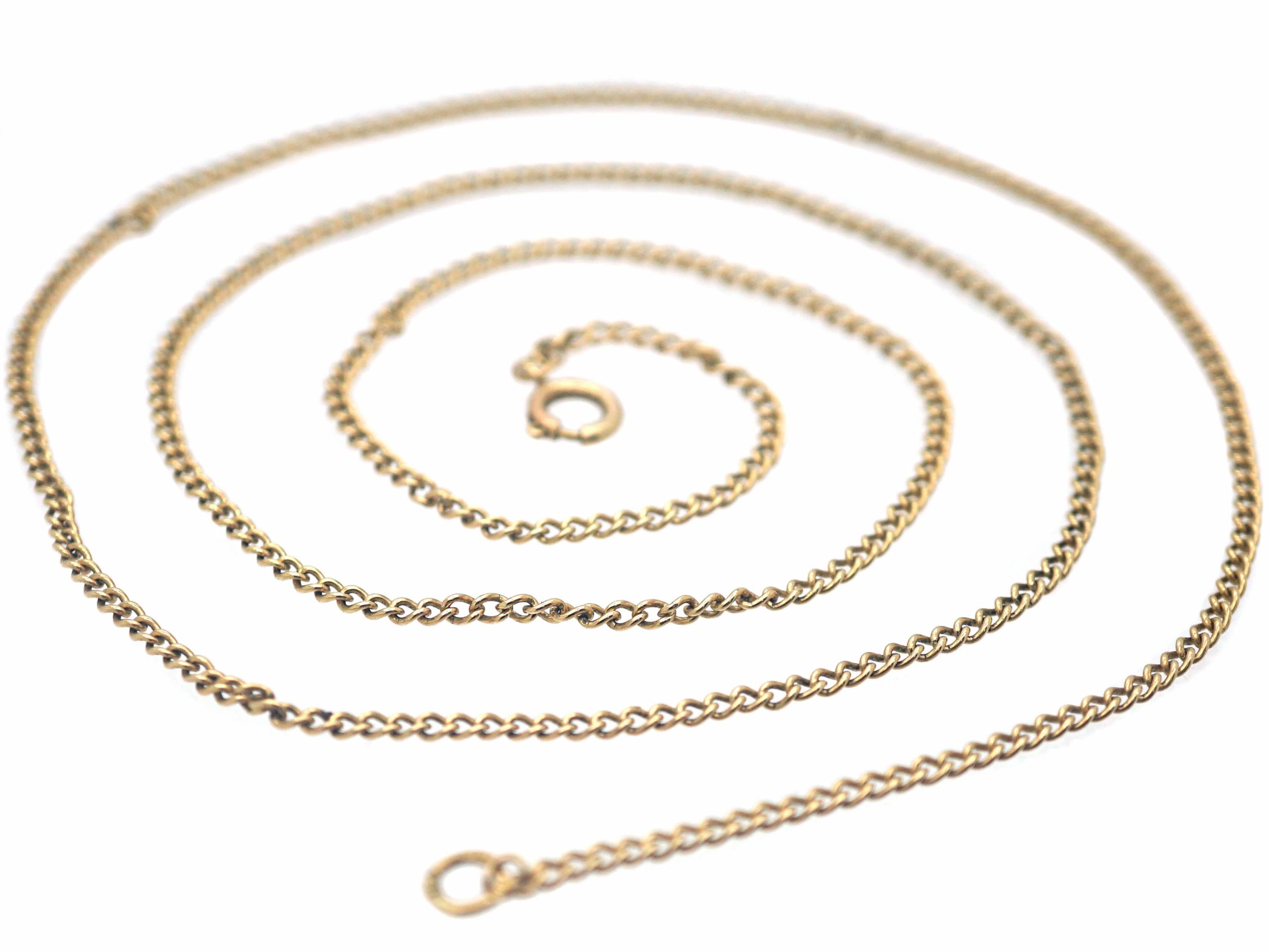 9ct Gold Trace Link Chain (291R) | The Antique Jewellery Company