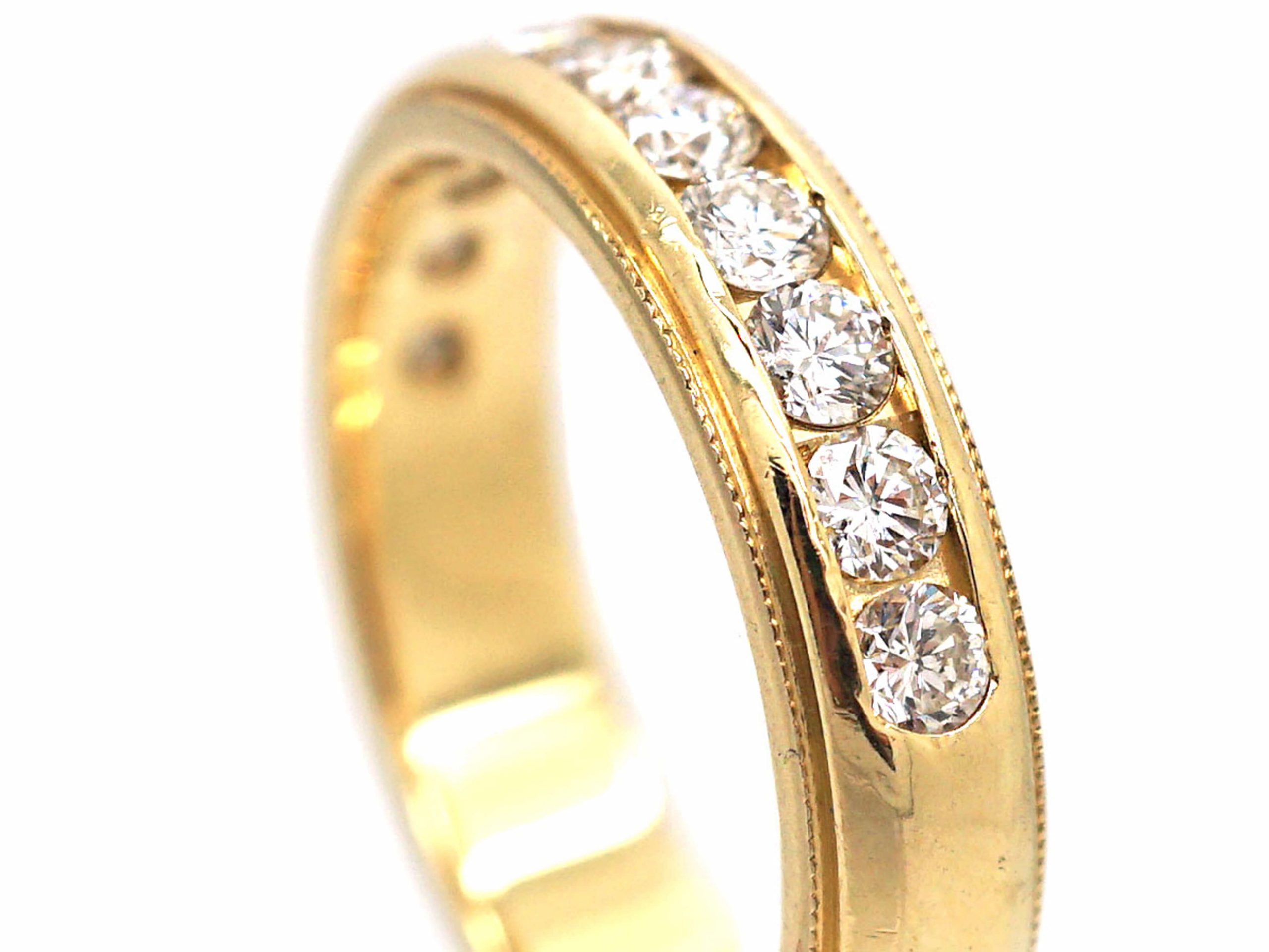 14ct Gold & Diamond Line Ring (240R) | The Antique Jewellery Company