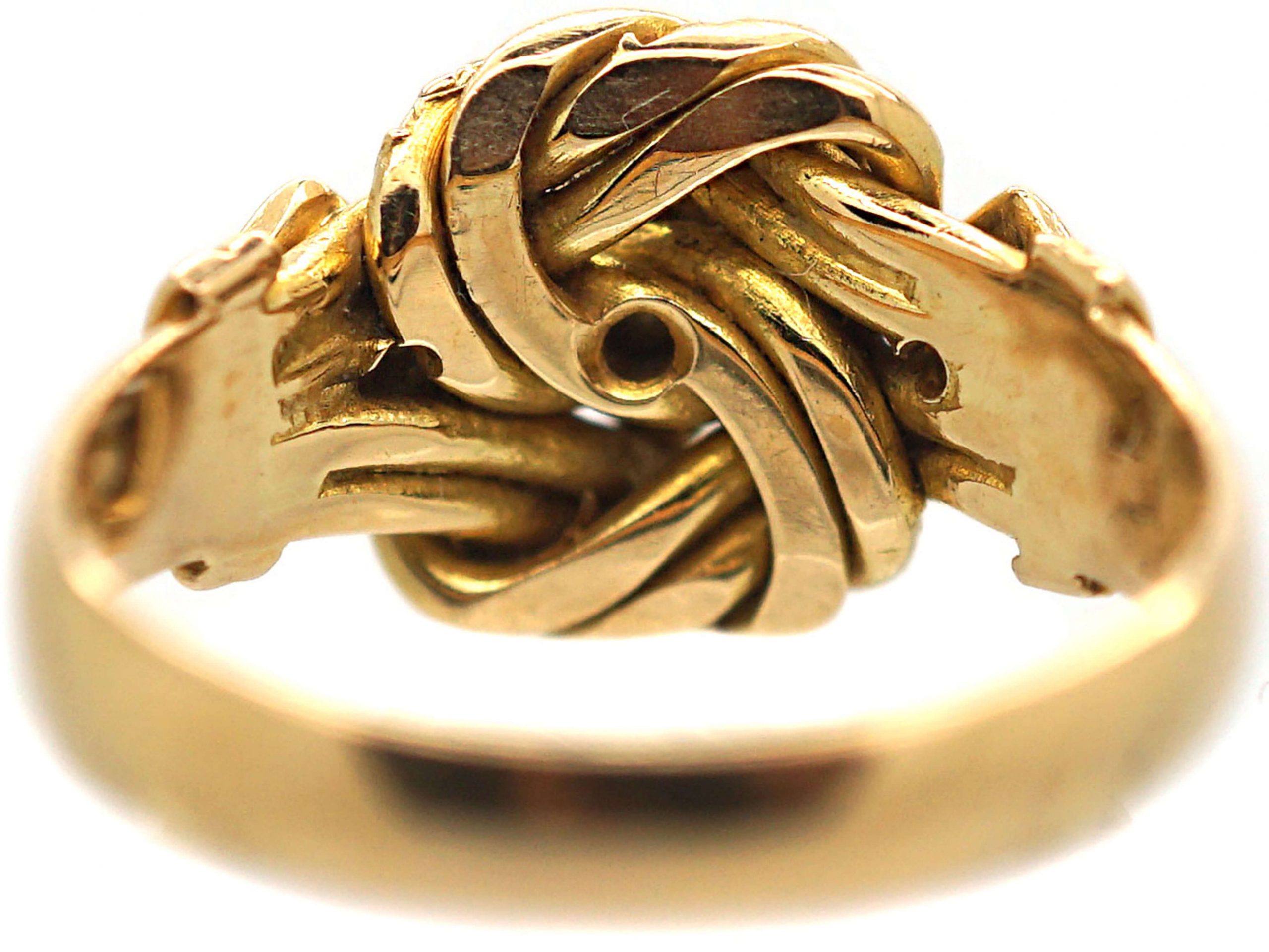 Edwardian 18ct Gold Knot Ring set with Three Diamonds (226R) | The ...