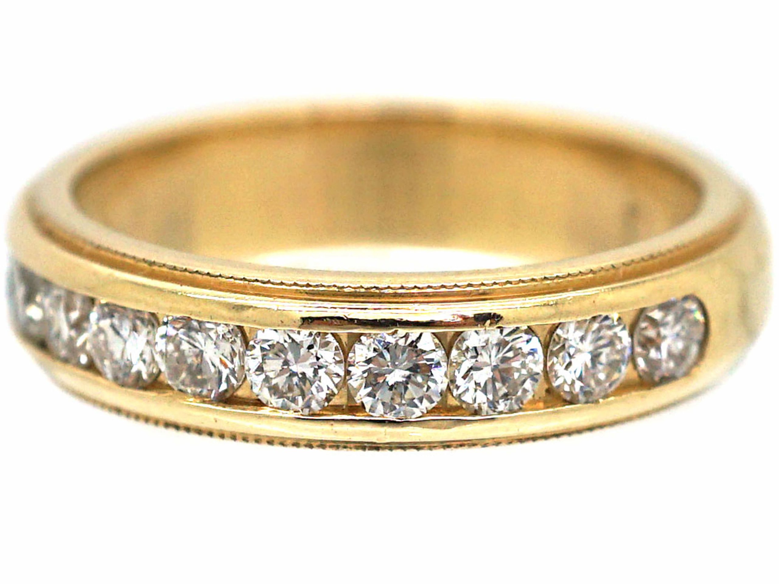 14ct Gold & Diamond Line Ring (240R) | The Antique Jewellery Company