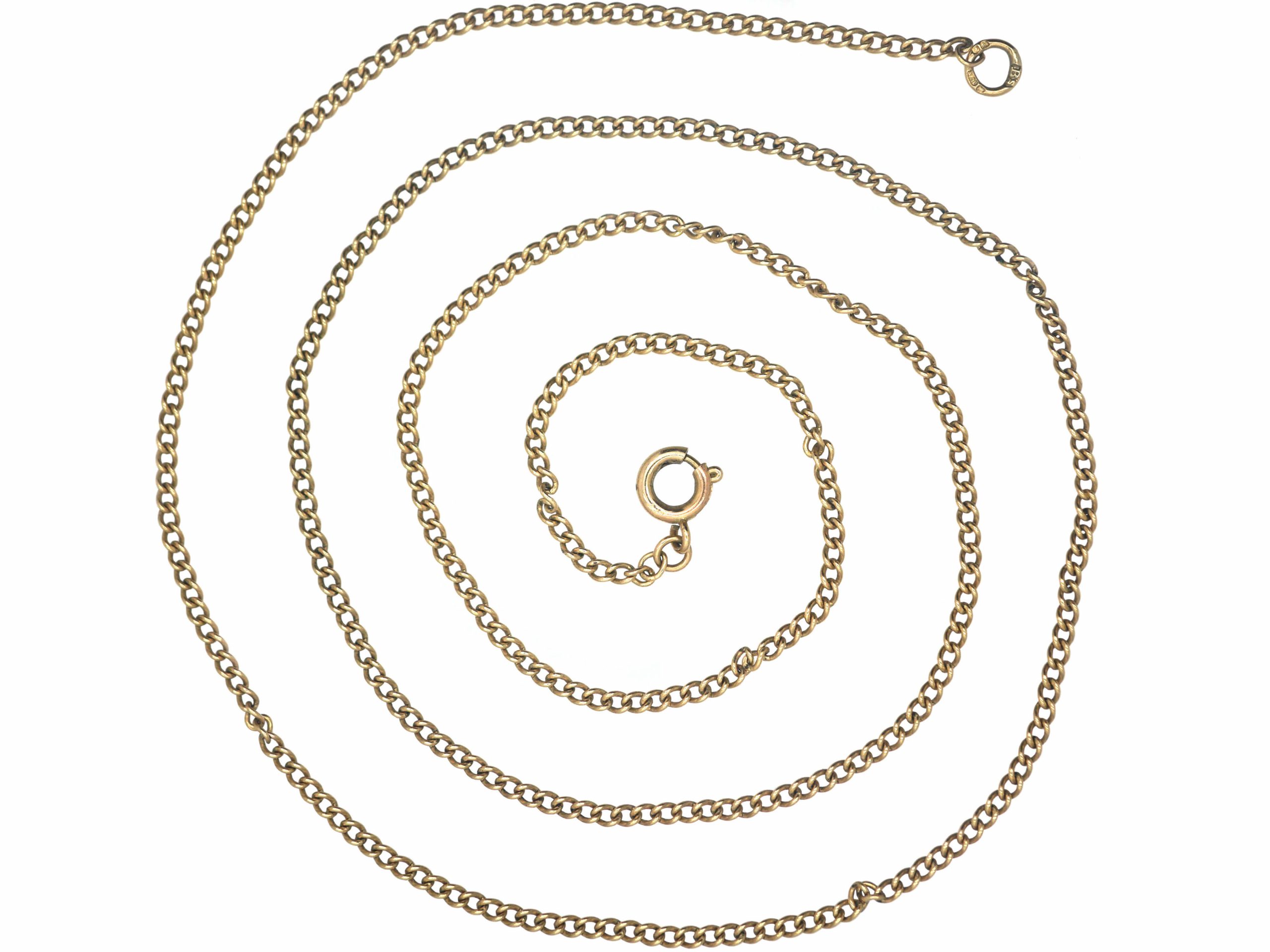 9ct Gold Trace Link Chain (291R) | The Antique Jewellery Company