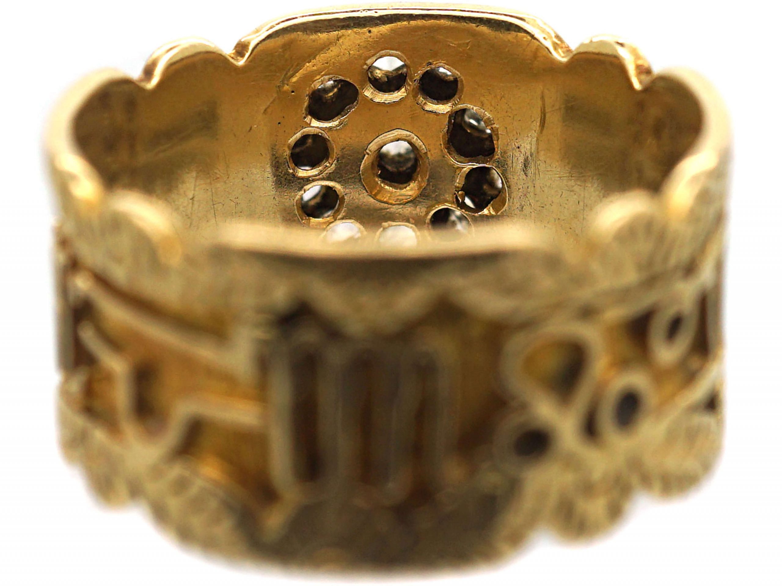 19th Century 18ct Gold Zodiac & 1811 Comet Ring set with Rose Diamonds ...