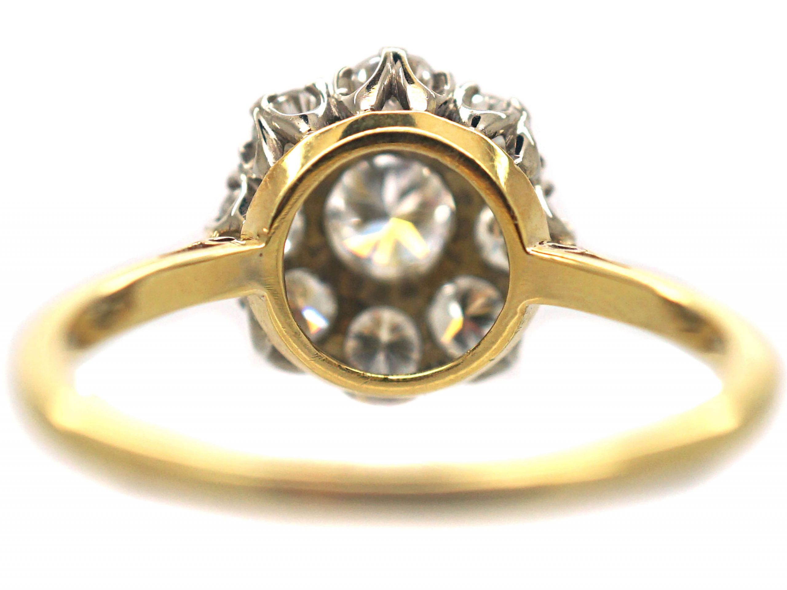18ct Gold, Diamond Cluster Ring (369R) | The Antique Jewellery Company