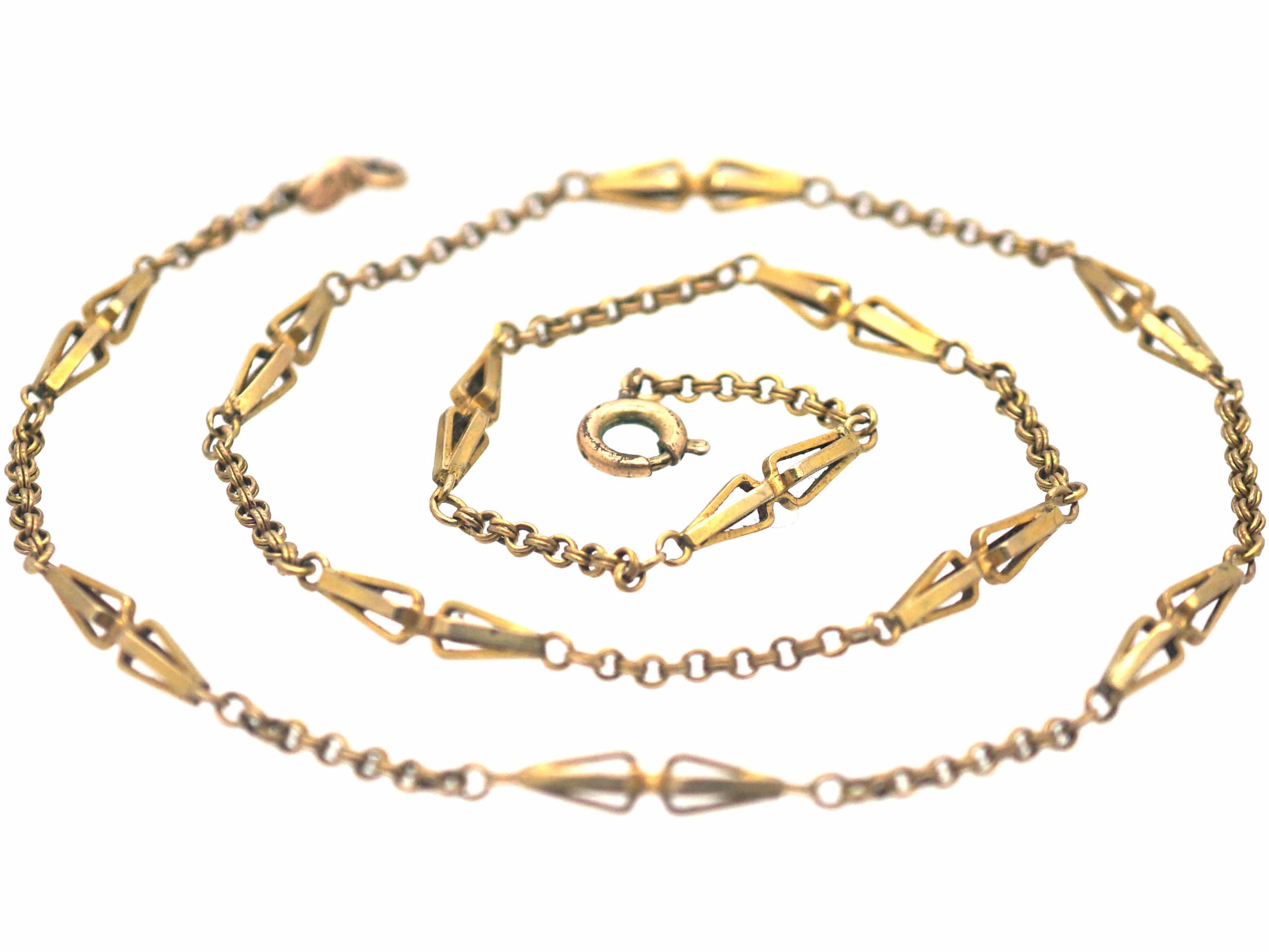 Victorian 15ct Gold Lantern Design Chain (297R) | The Antique Jewellery ...