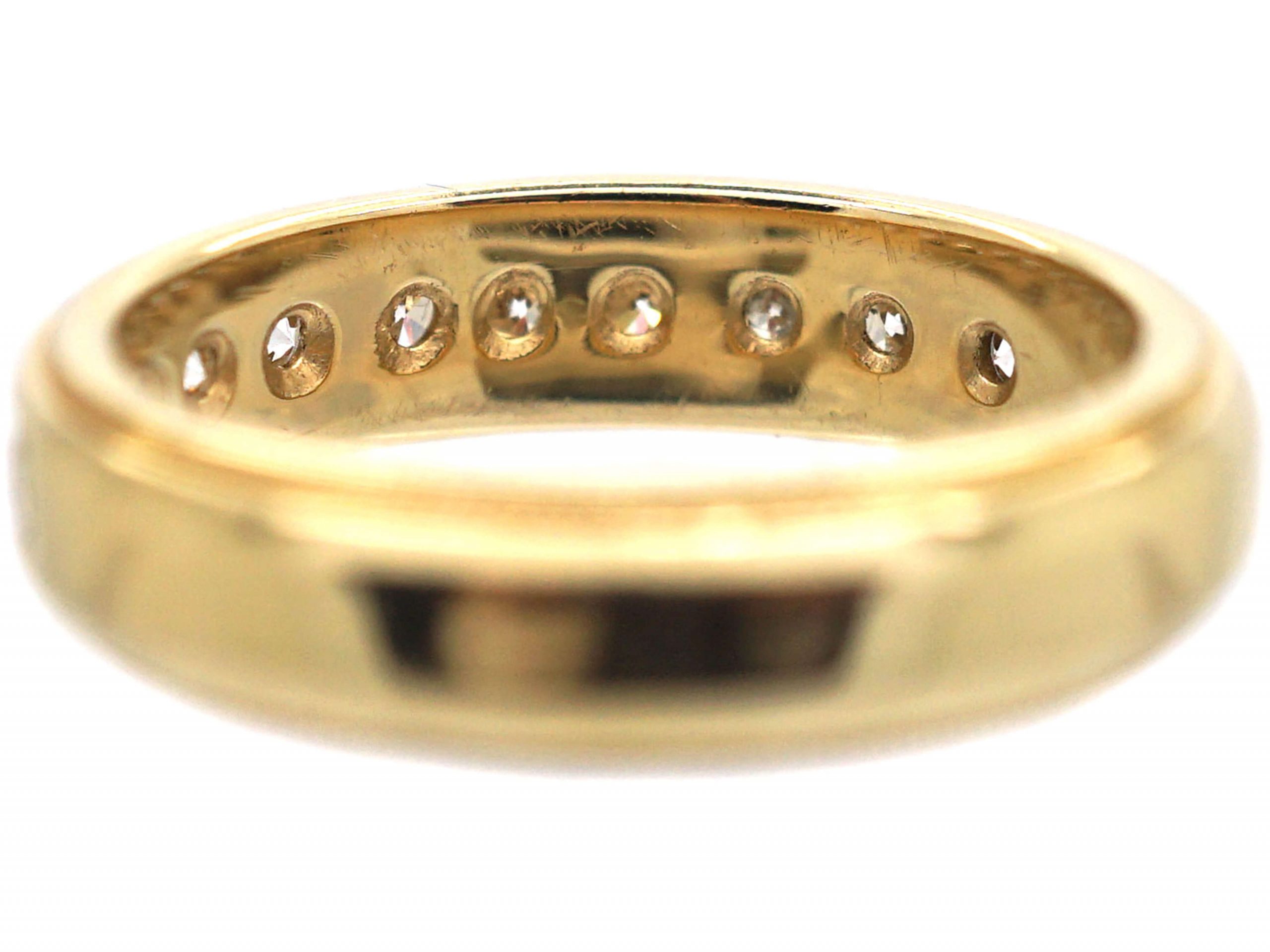 14ct Gold & Diamond Line Ring (240R) | The Antique Jewellery Company