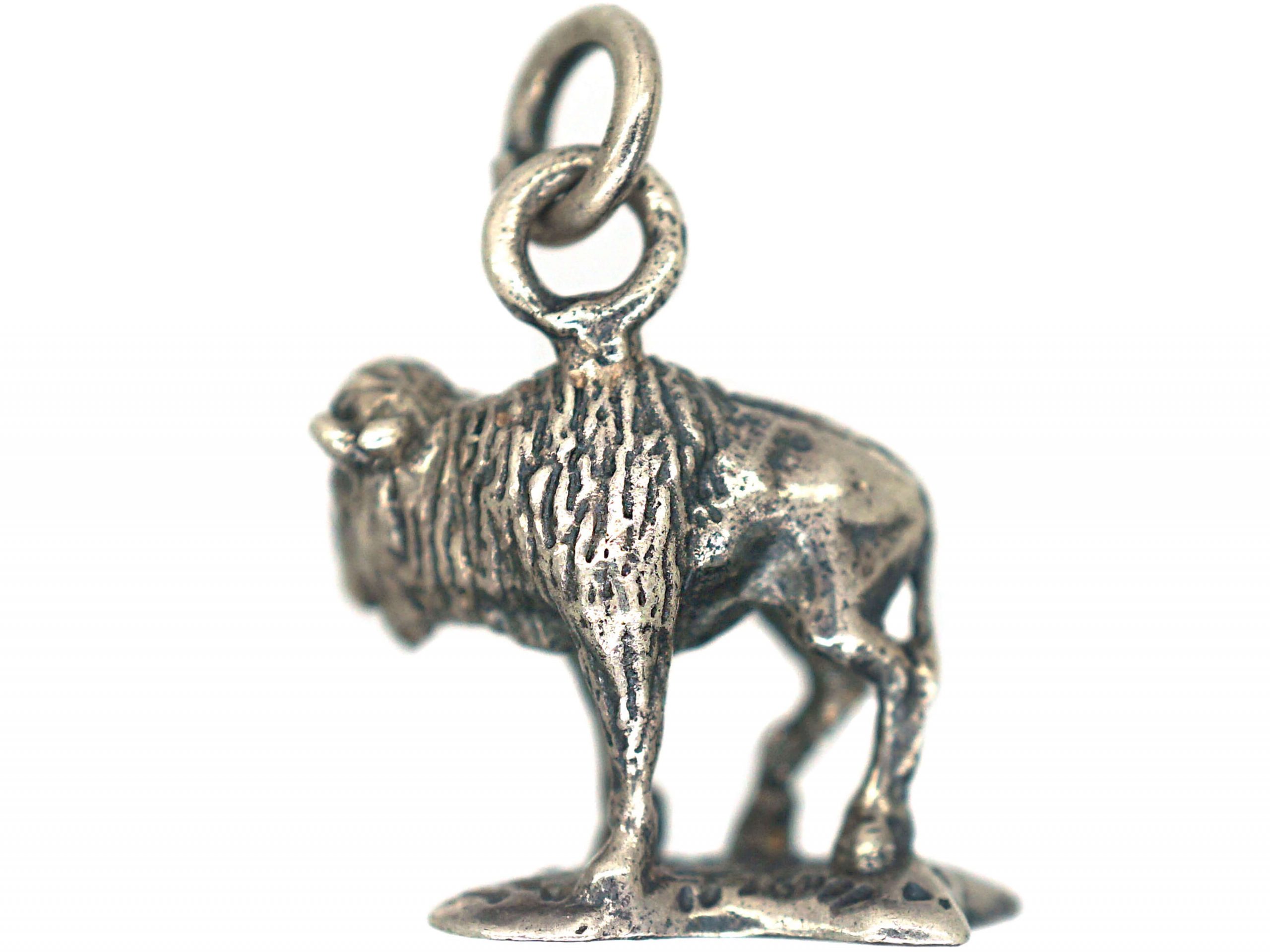 Silver Bison Charm (565R) | The Antique Jewellery Company