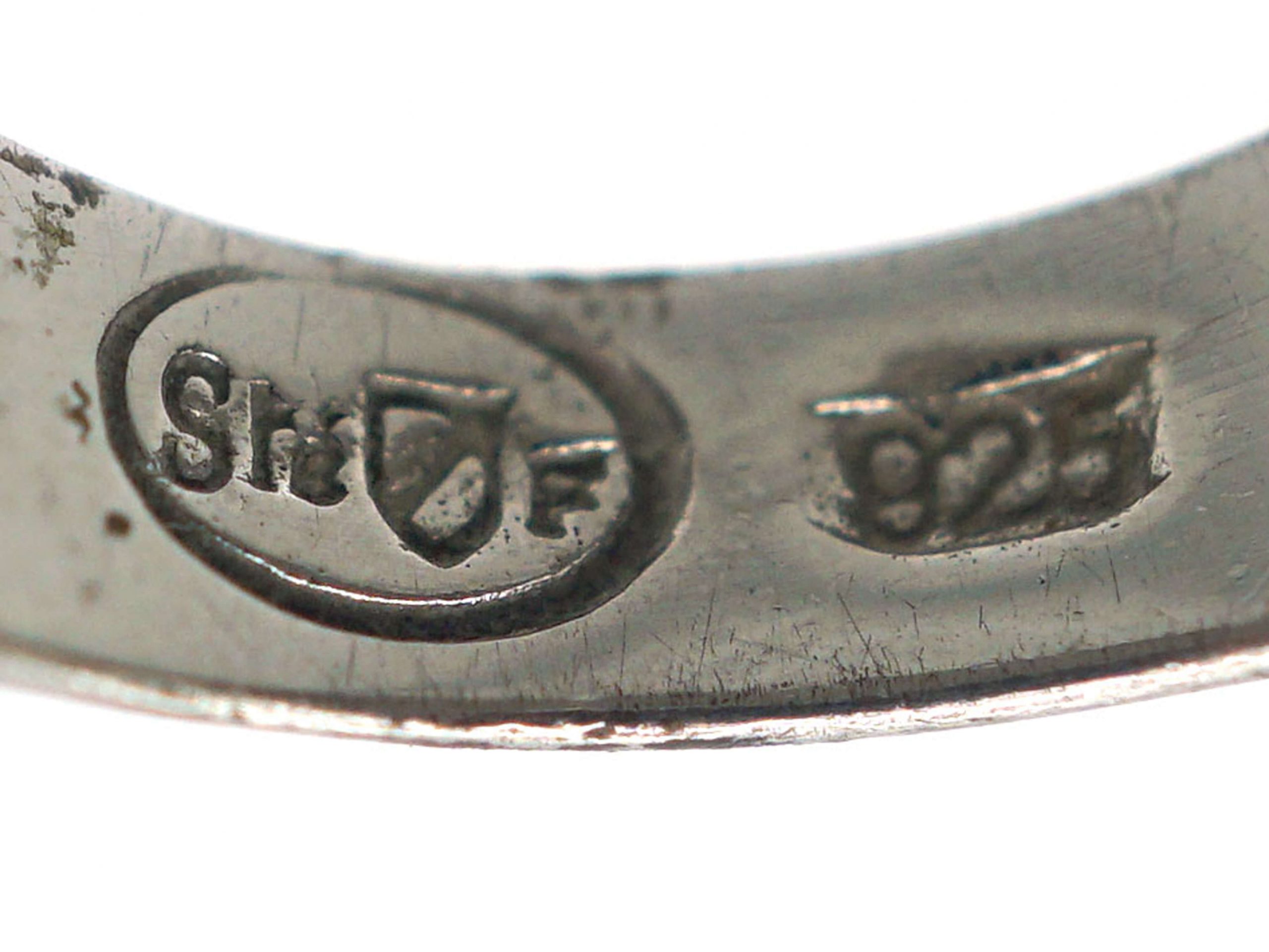 Silver & Leopard Print Enamel Ring (259Z) | The Antique Jewellery Company