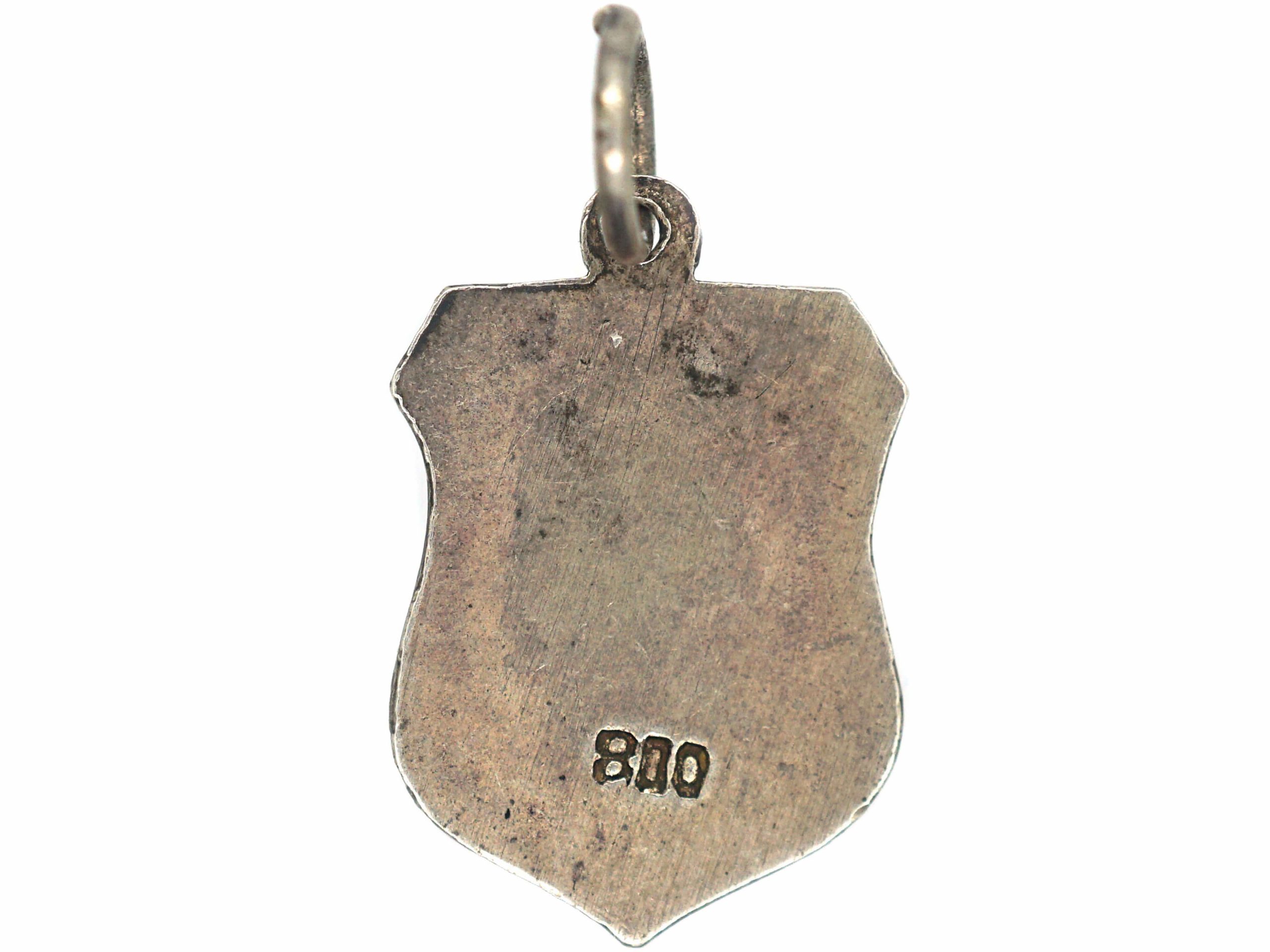 Silver Shield Shaped Grecian Charm (802 Y) | The Antique Jewellery Company
