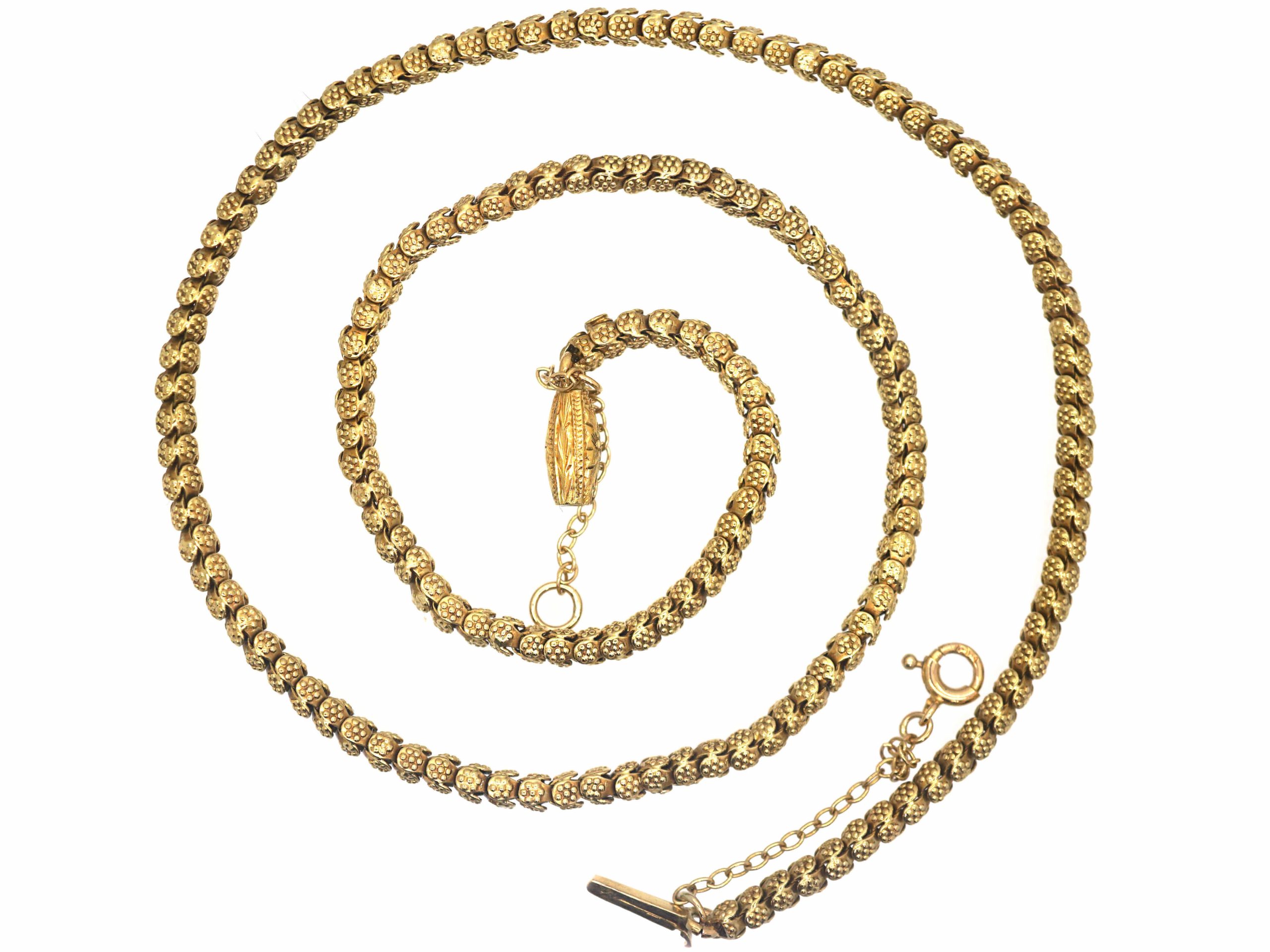 Victorian 15ct Gold Chain with Flower Motif & Decorative Clasp (381R ...