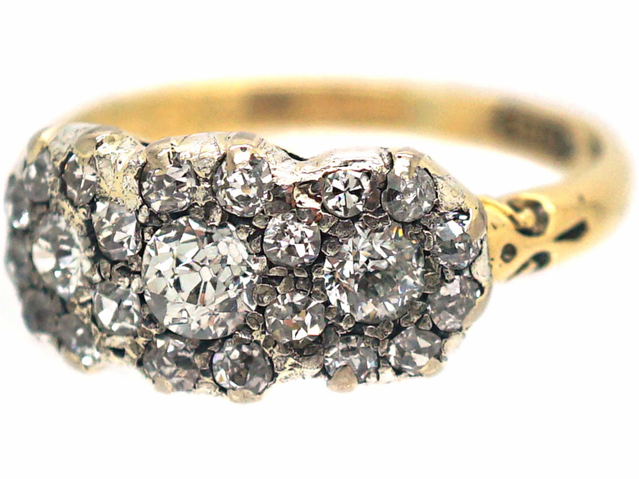 Victorian 18ct Gold & Diamond Triple Cluster Ring (472R) | The Antique ...