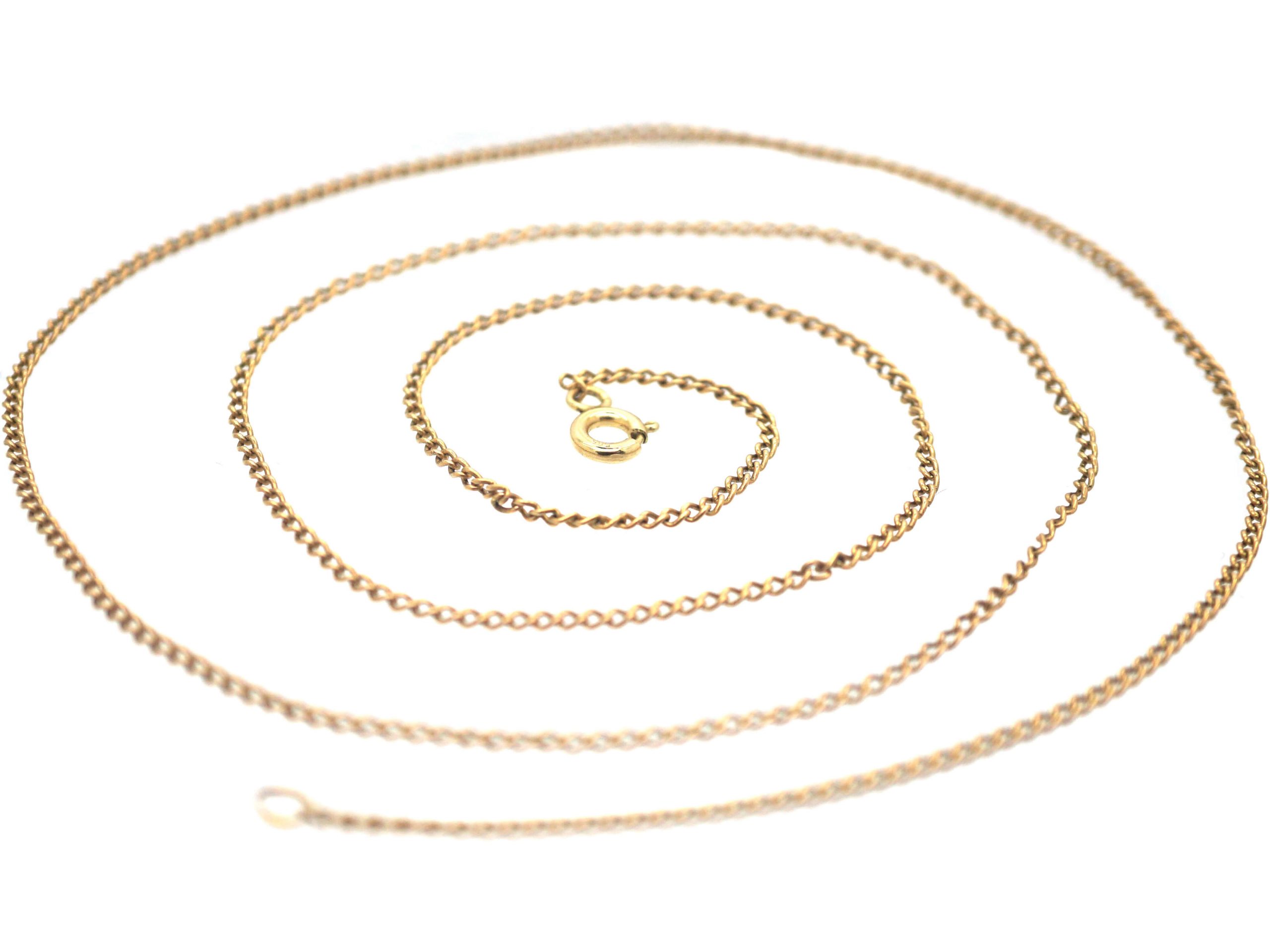 14ct Gold Trace Link Chain (481R) | The Antique Jewellery Company
