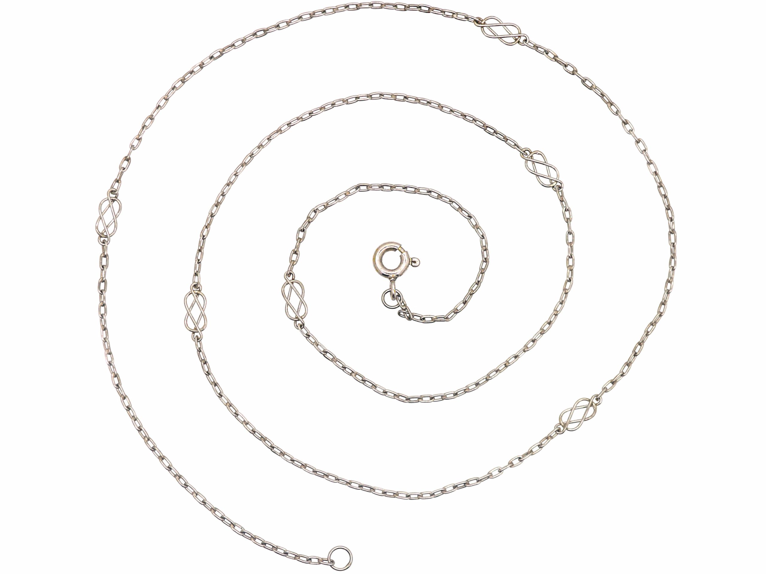 Edwardian Lover's Knot Platinum Chain (343R) | The Antique Jewellery ...