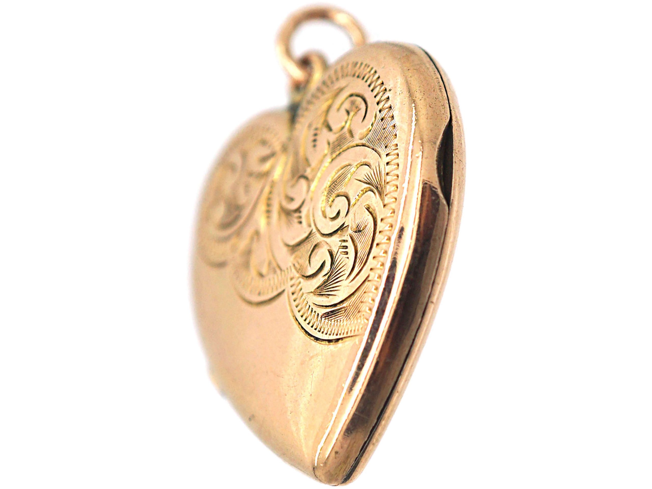 Edwardian 9ct Back & Front Heart Shaped Locket (494R) | The Antique ...