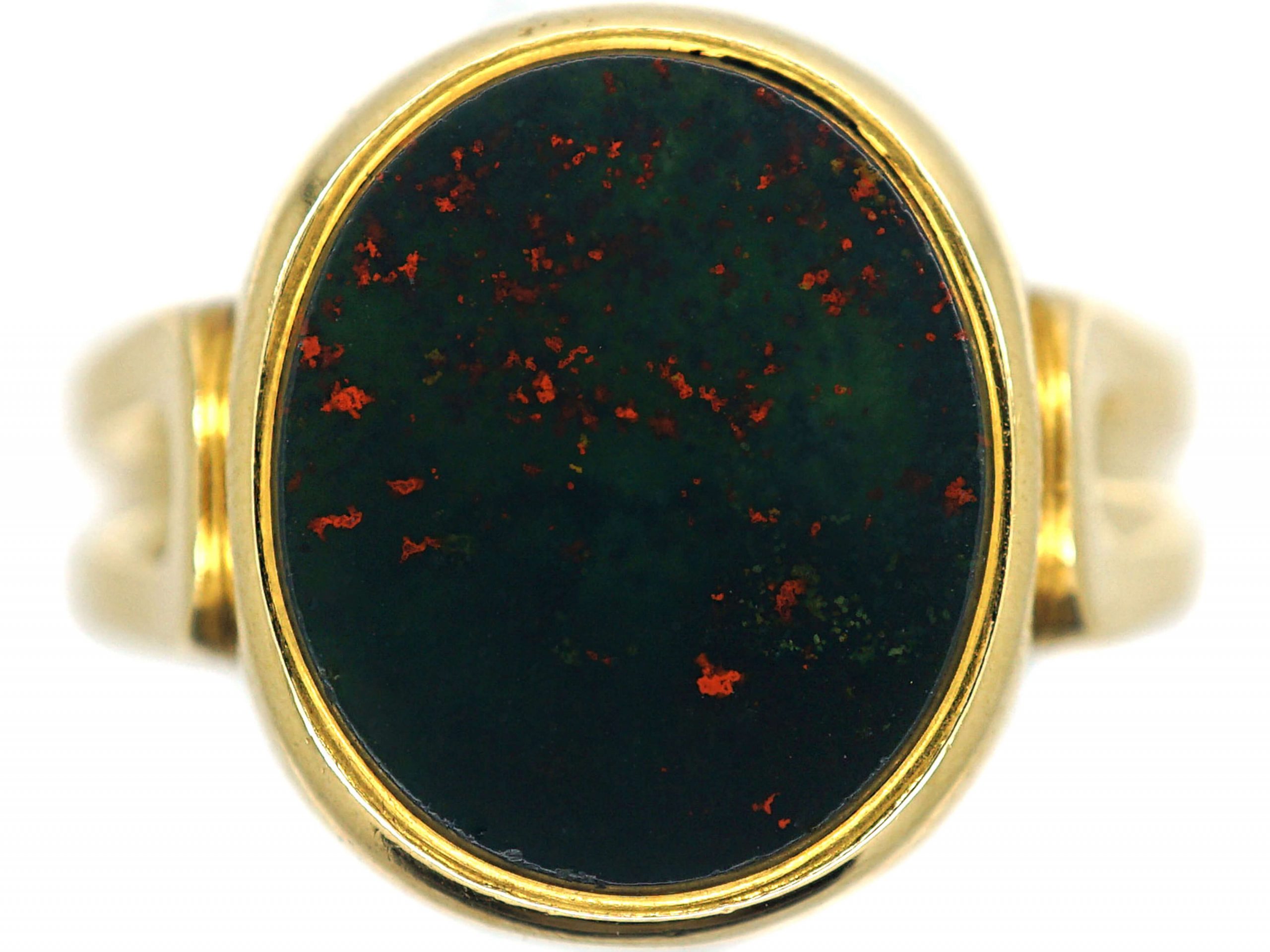Victorian 18ct Gold & Bloodstone Signet Ring with Fluted Shank by ...