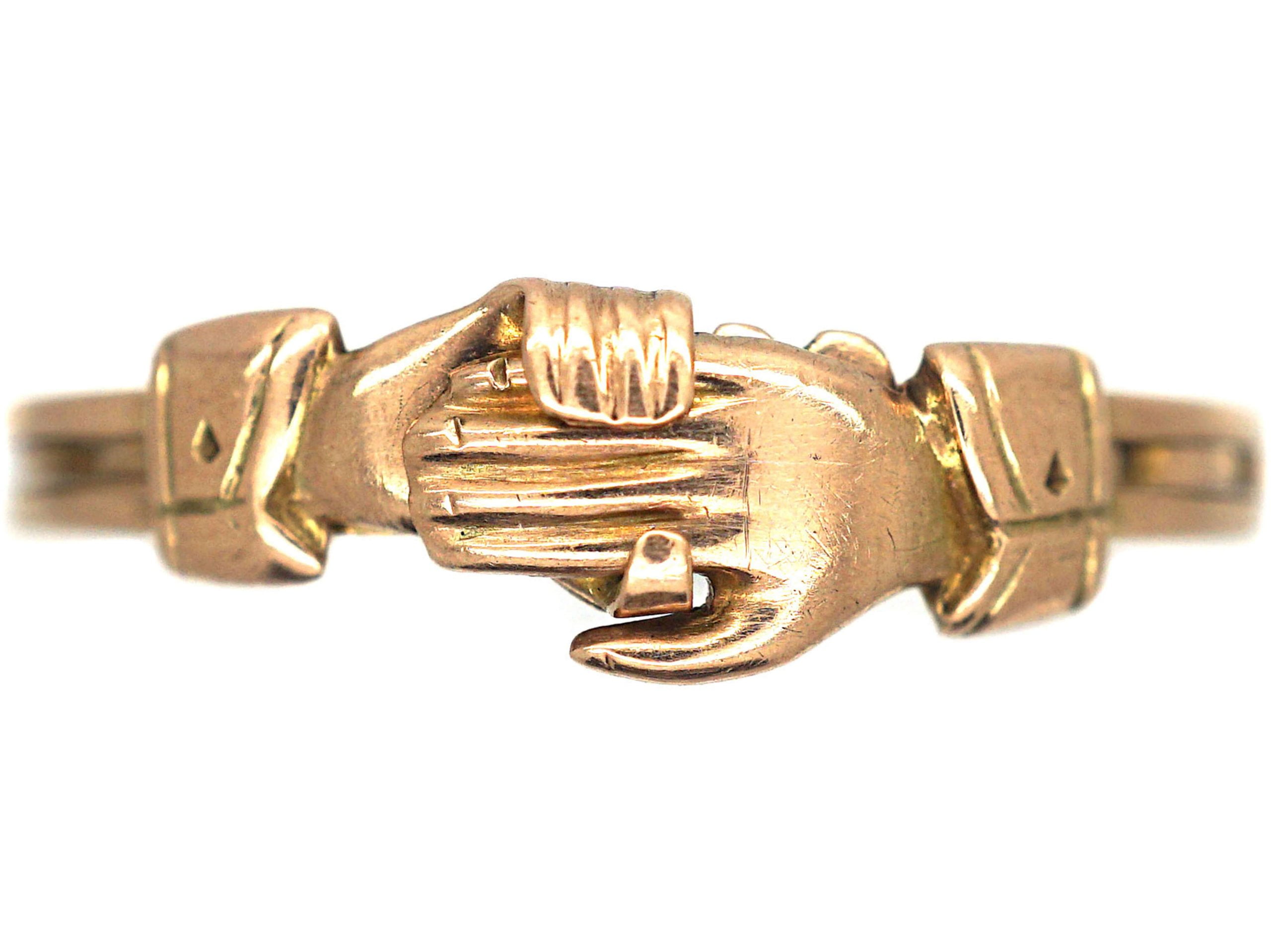 Victorian 15ct Gold Fede Ring (619R) | The Antique Jewellery Company