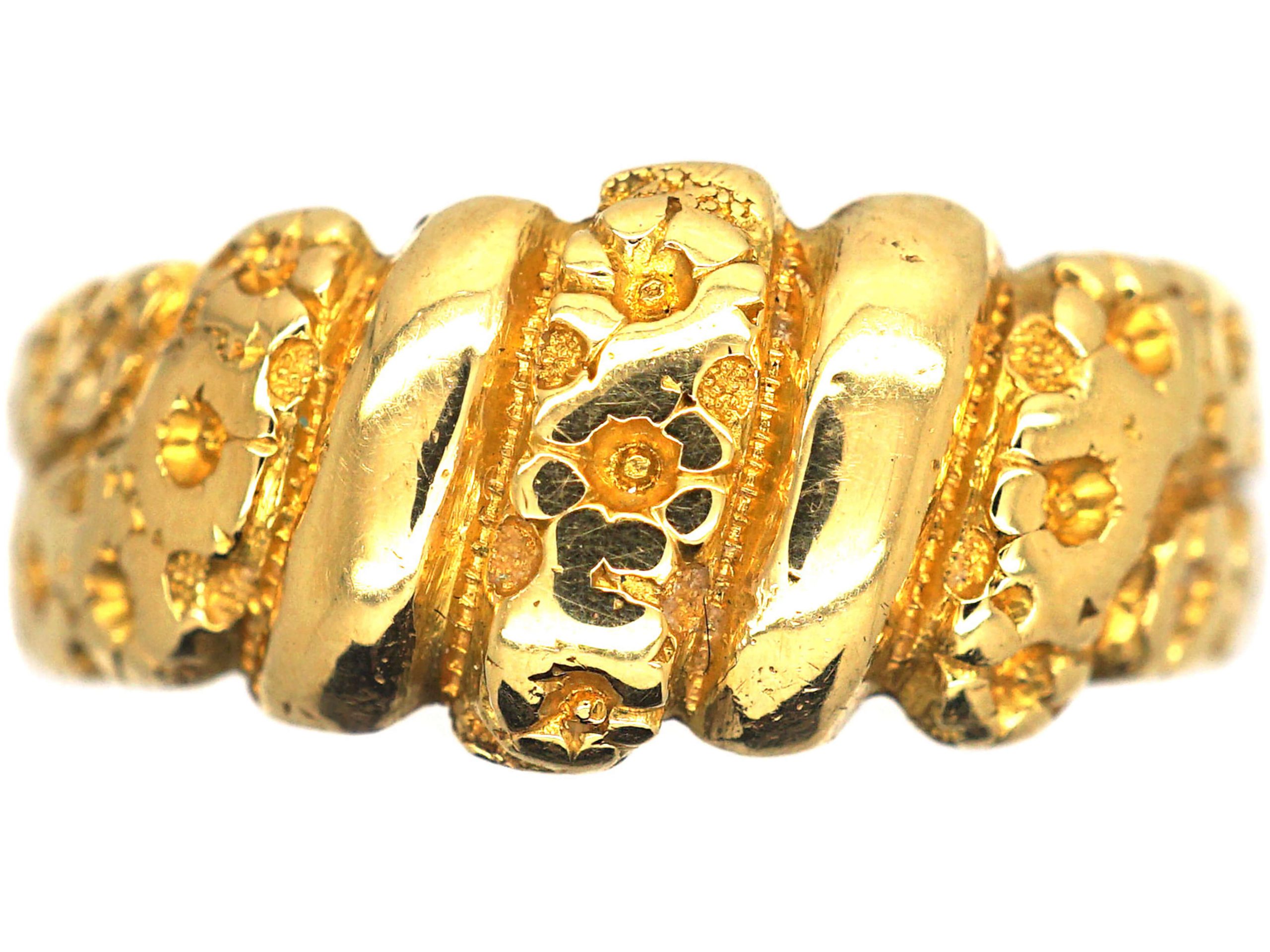 Vintage Edwardian 18ct Gold Keeper Ring The Antique Jewellery Company