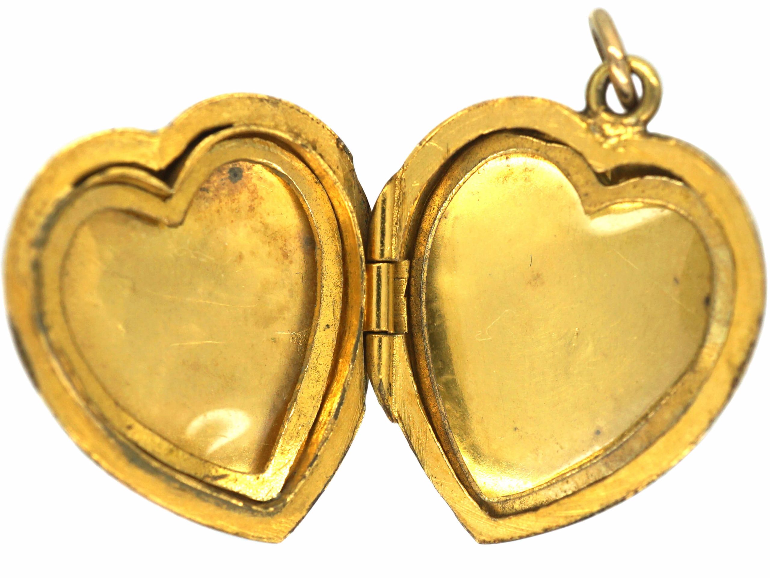 Edwardian 9ct Back & Front Heart Shaped Locket (496R) | The Antique ...