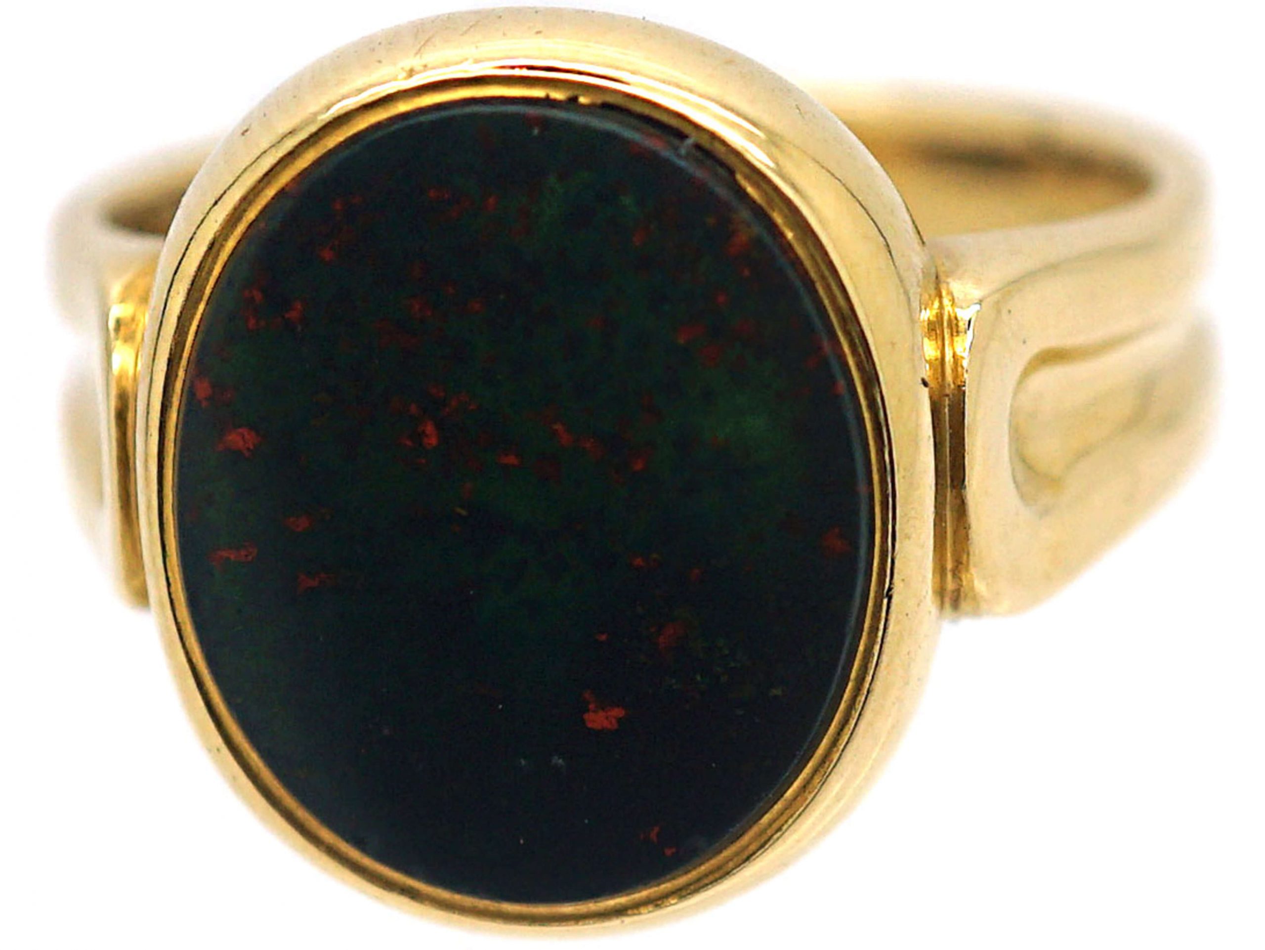 Victorian 18ct Gold & Bloodstone Signet Ring with Fluted Shank by ...