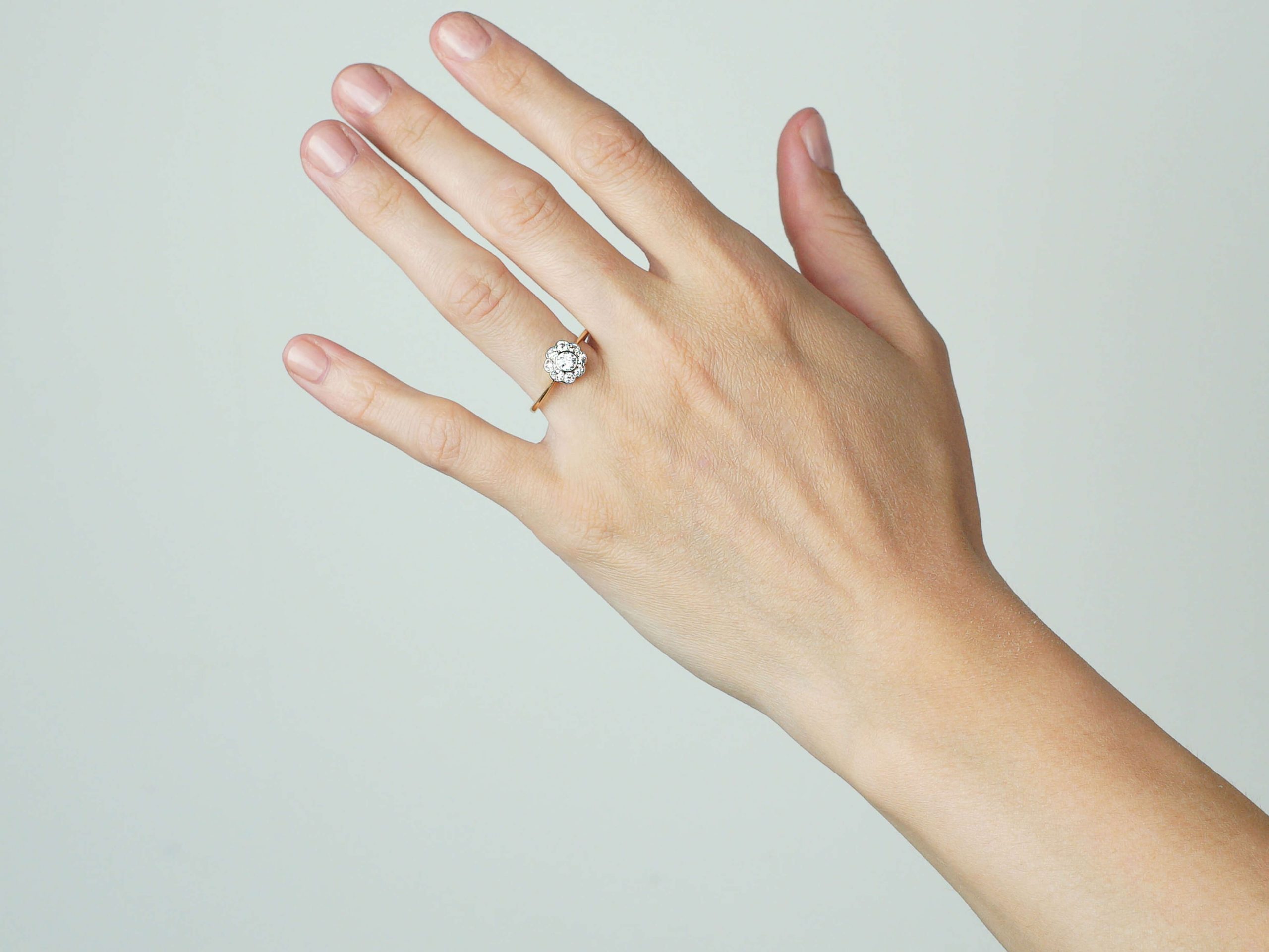 Edwardian 18ct Gold & Platinum, Diamond Daisy Cluster Ring (518R) | The ...