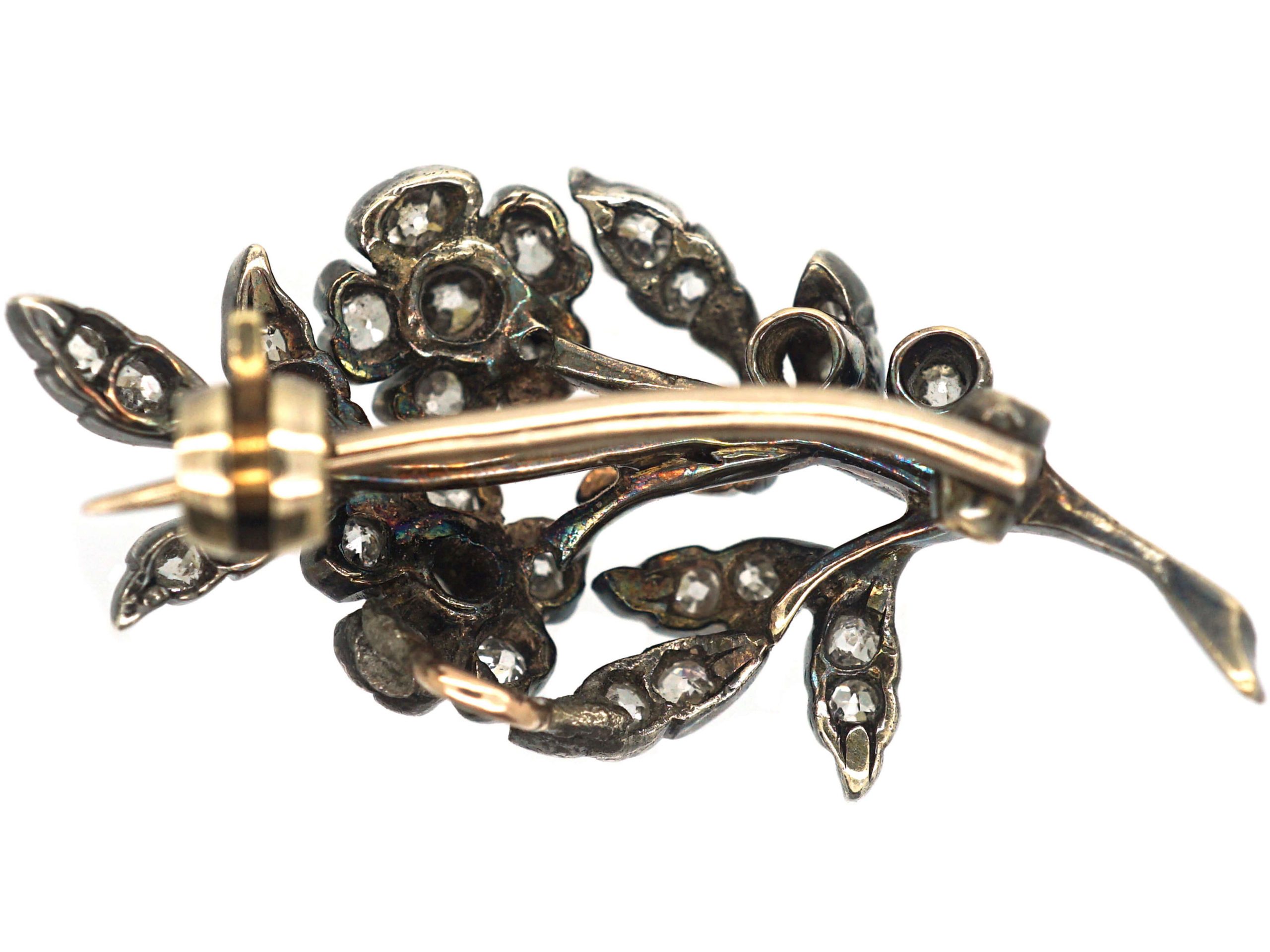 Regency Small Diamond Flower Spray Brooch set with Diamonds (500R ...