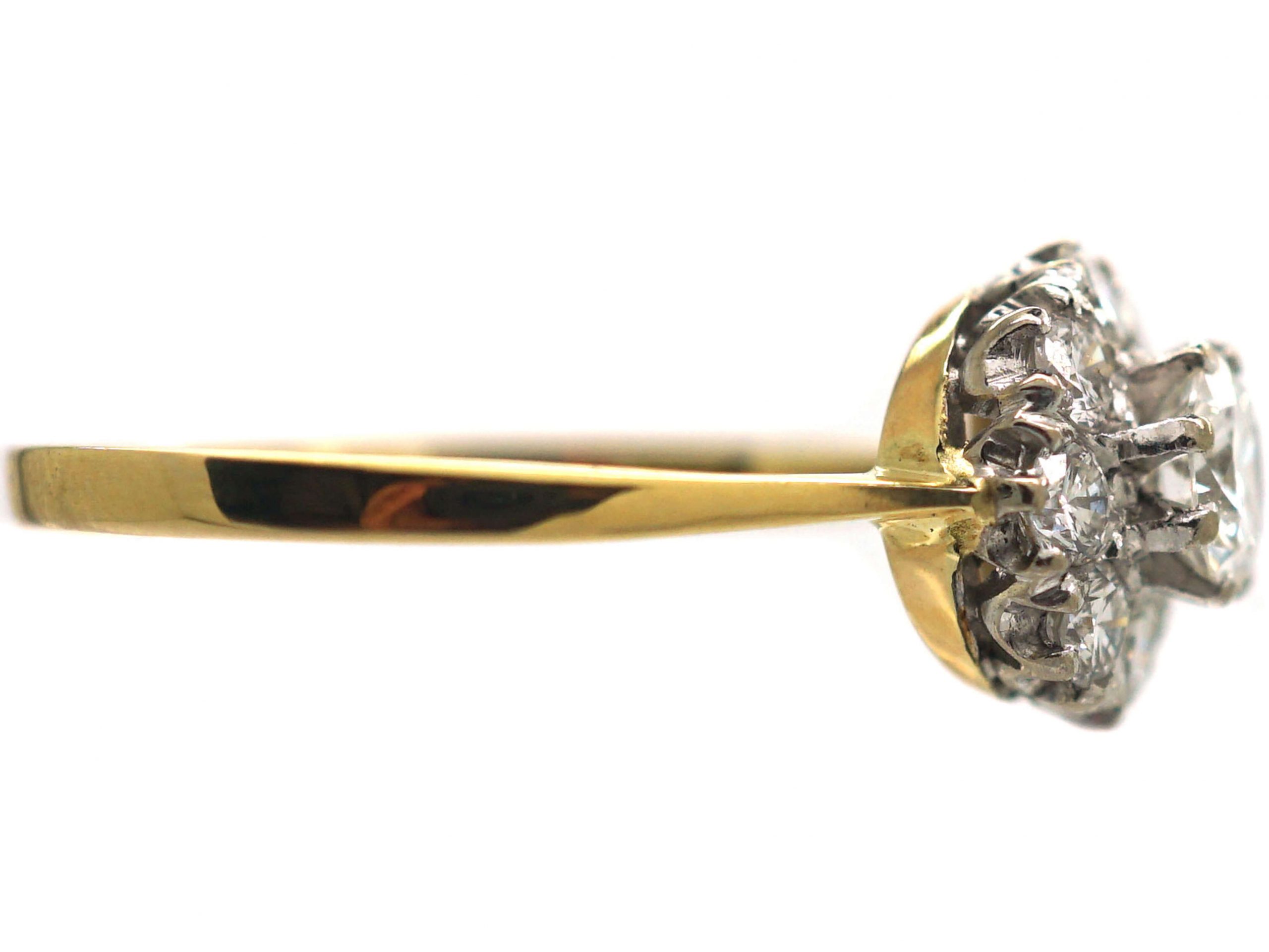 18ct Gold, Brilliant Cut Diamond Cluster Ring (892R) | The Antique ...