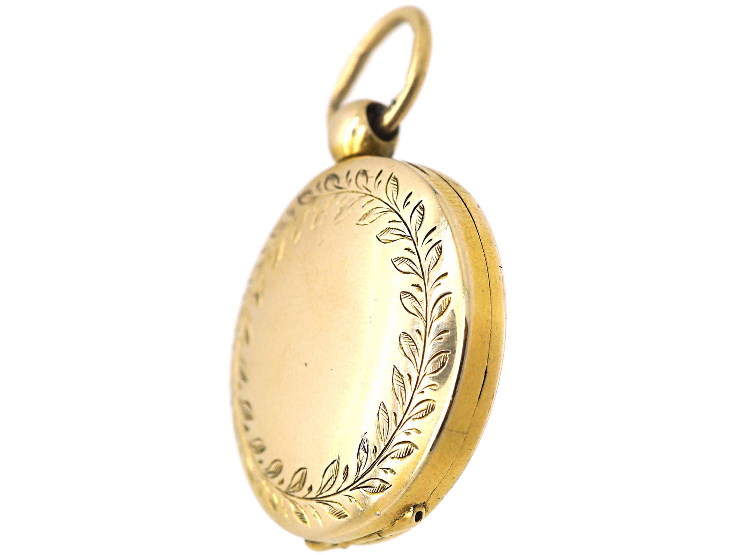 Georgian 15ct Gold Round Locket with Laurel Motif (931R) | The Antique ...