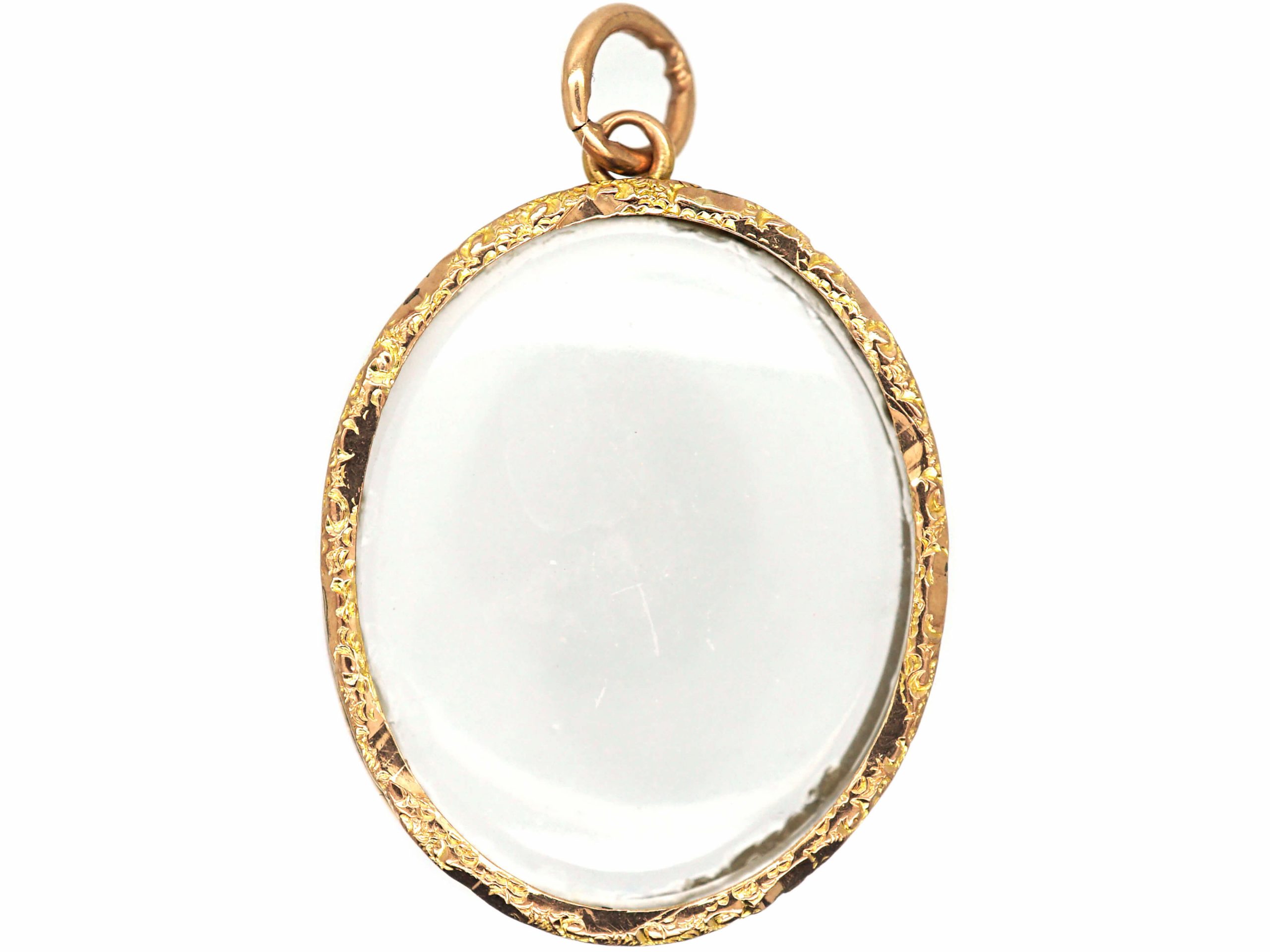 Edwardian 9ct Gold Glazed Open Locket (840R) | The Antique Jewellery ...