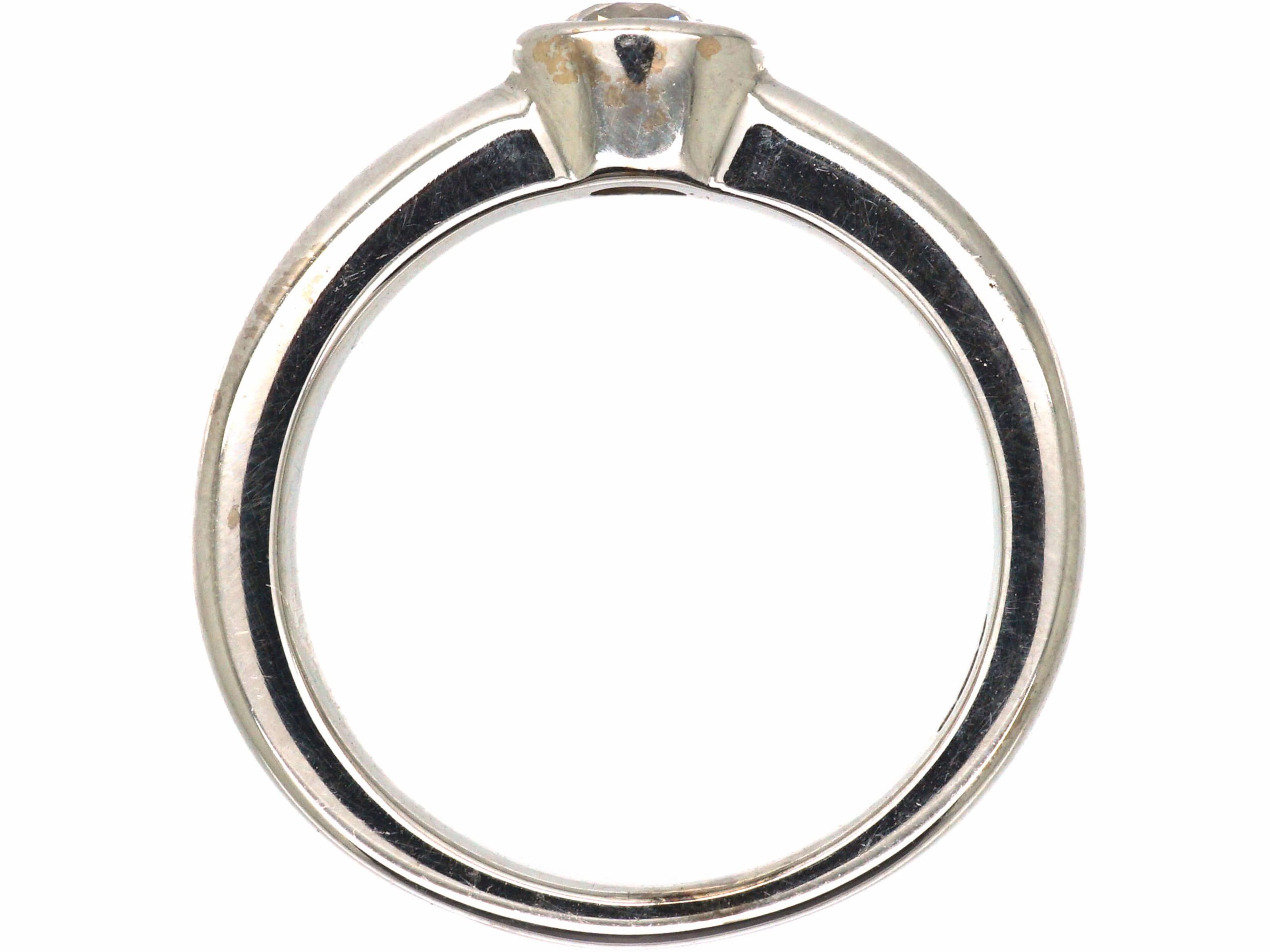 18ct White Gold Diamond Rub Over Set Solitaire Ring (831R) | The ...