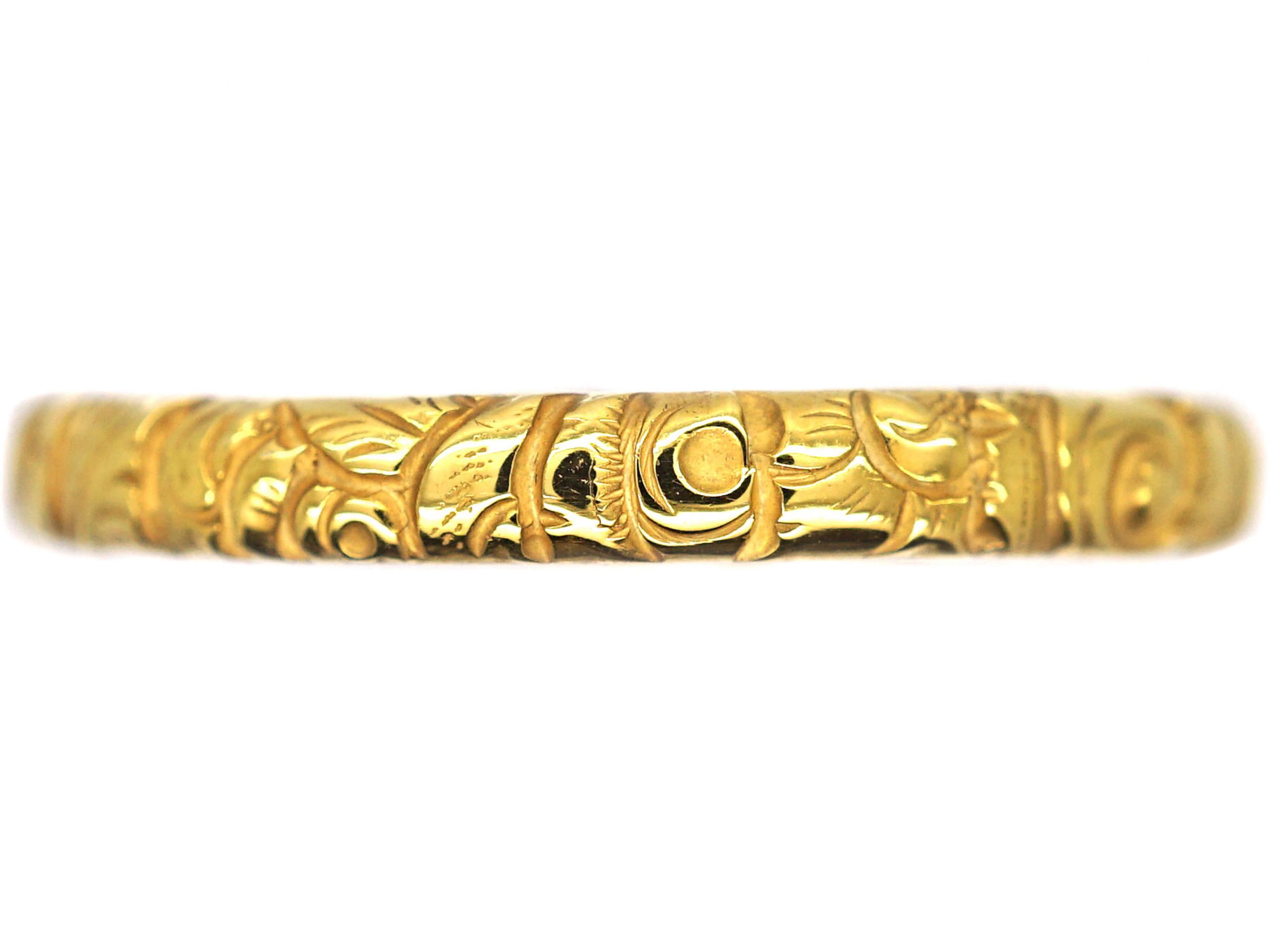 Georgian 18ct Gold Wedding Band with Repoussé Decoration (923R) | The ...