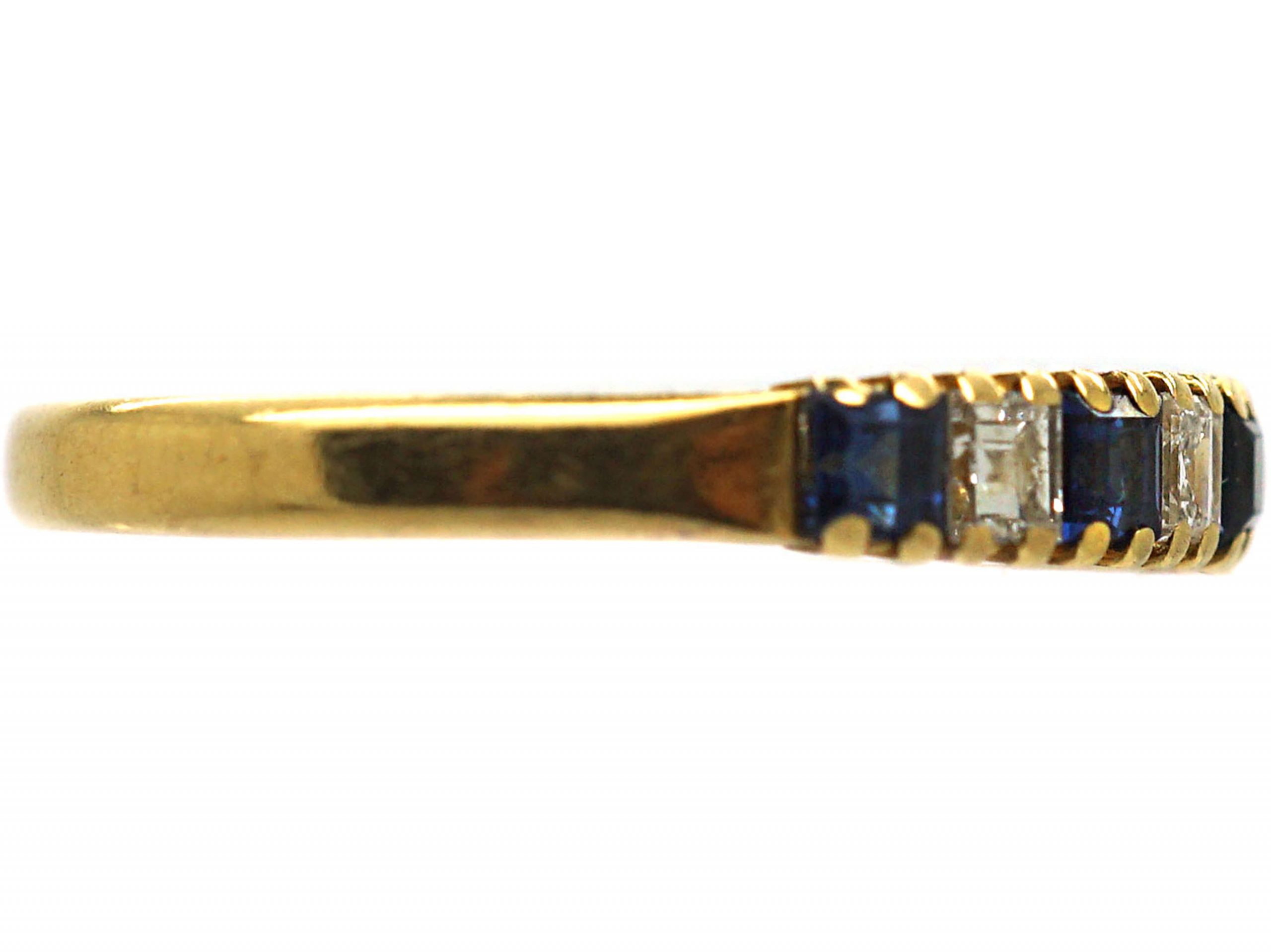 18ct Gold, Nine Stone Sapphire & Diamond Ring (849R) | The Antique ...