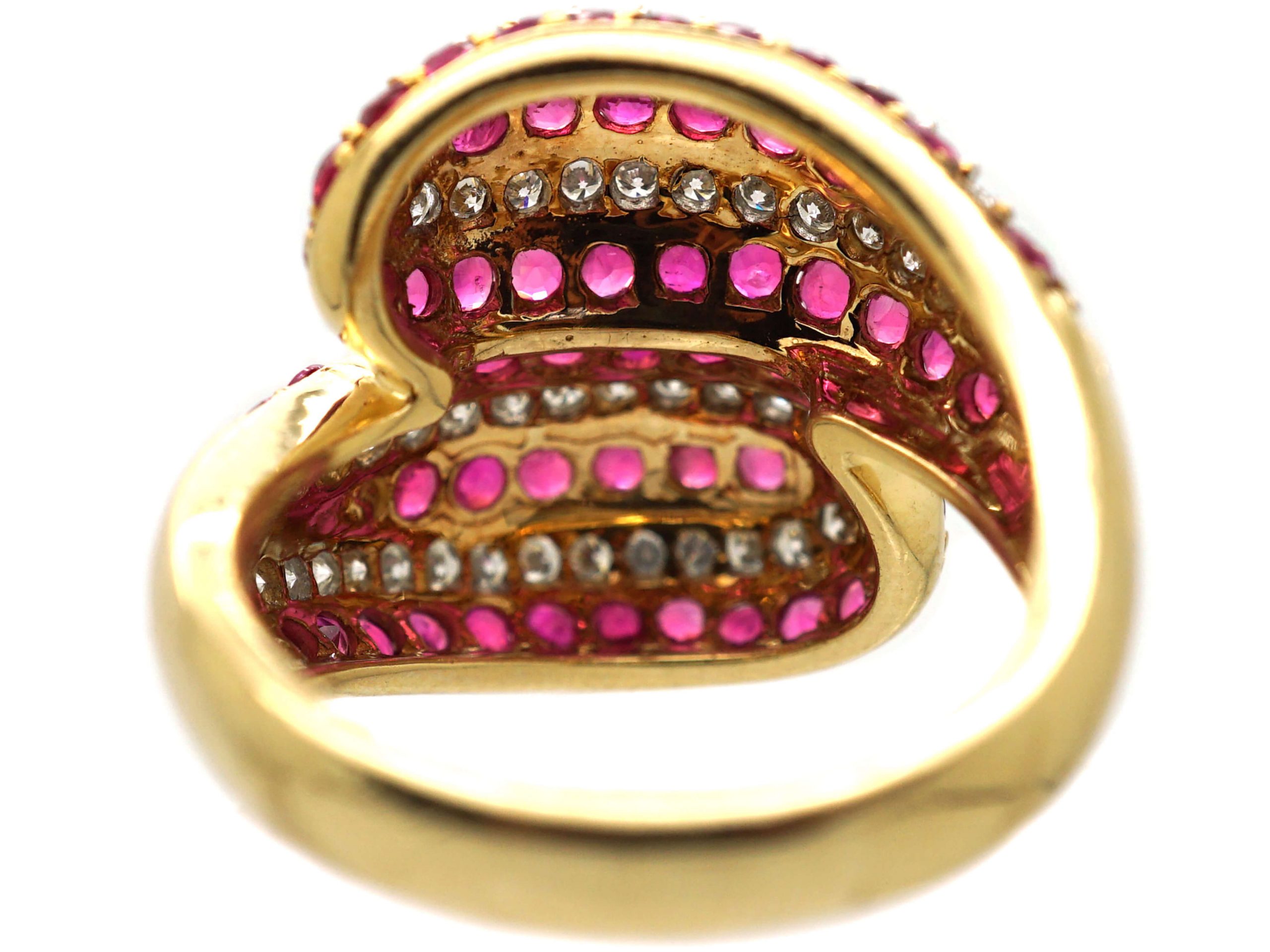 18ct Gold, Ruby & Diamond Double Snake Ring (62S) | The Antique ...